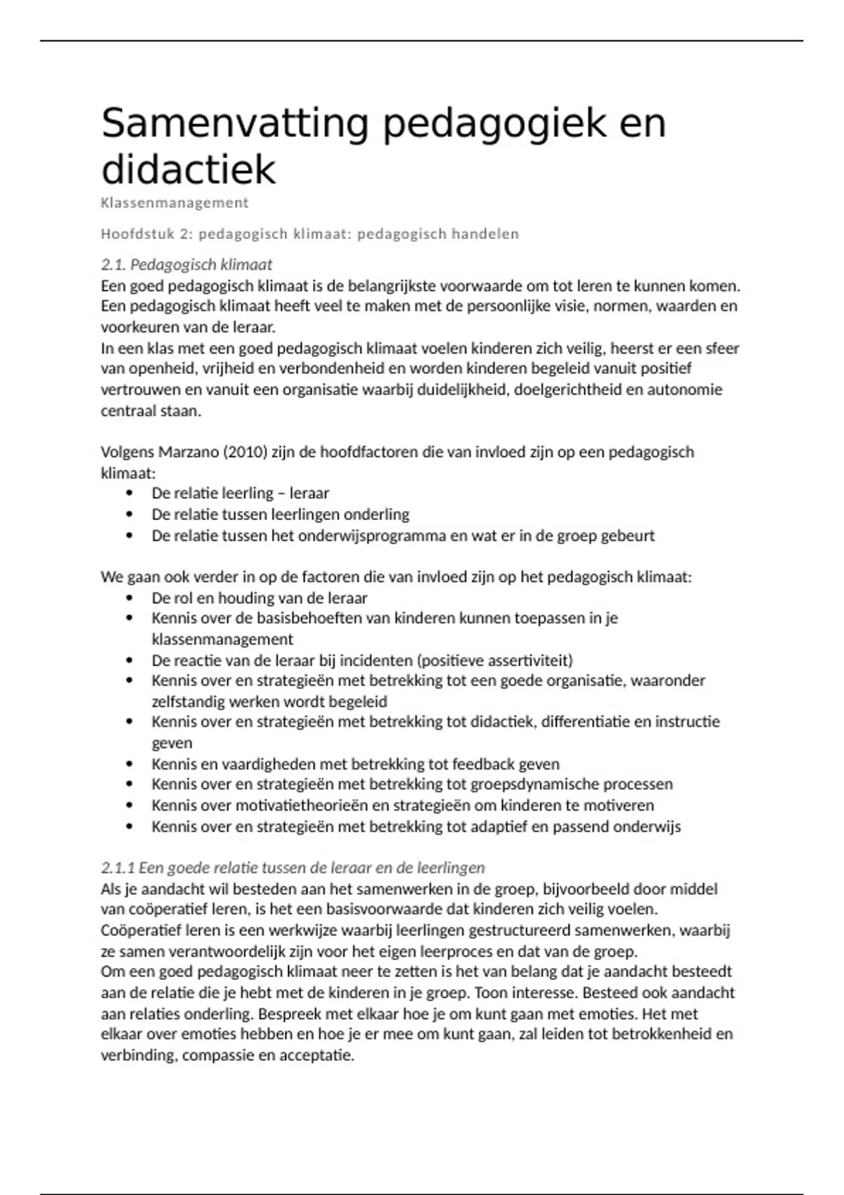 Samenvatting Klassenmanagement - Pedagogiek en didactiek - Pedagogiek & didactiek - Stuvia NL