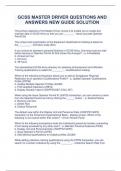 GCSS MASTER DRIVER QUESTIONS AND ANSWERS NEW GUIDE SOLUTION - GCSS MASTER DRIVER - Stuvia US