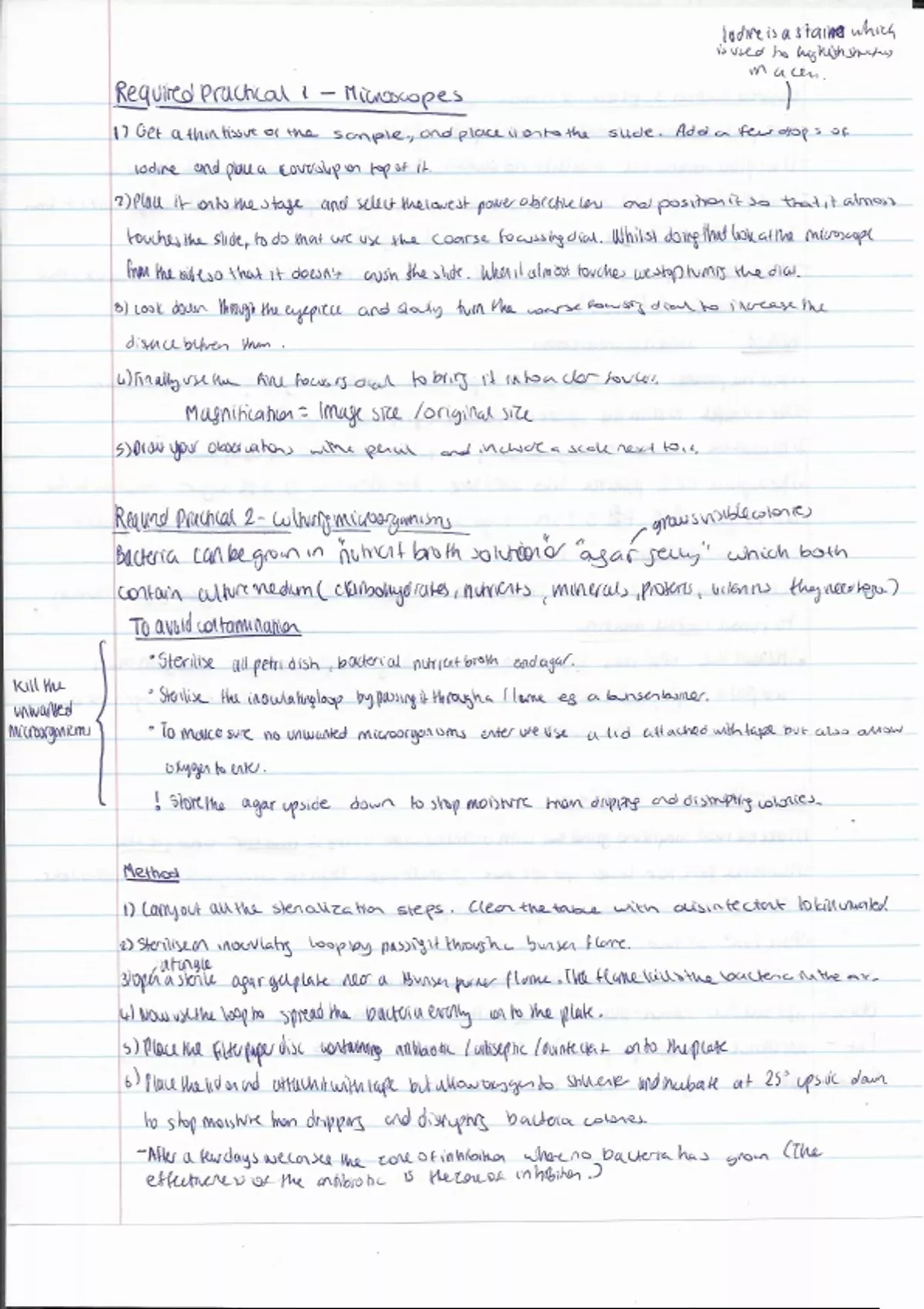 Summary Gcse AQA Biology Paper 1- Required Practicals - Biology - Stuvia US
