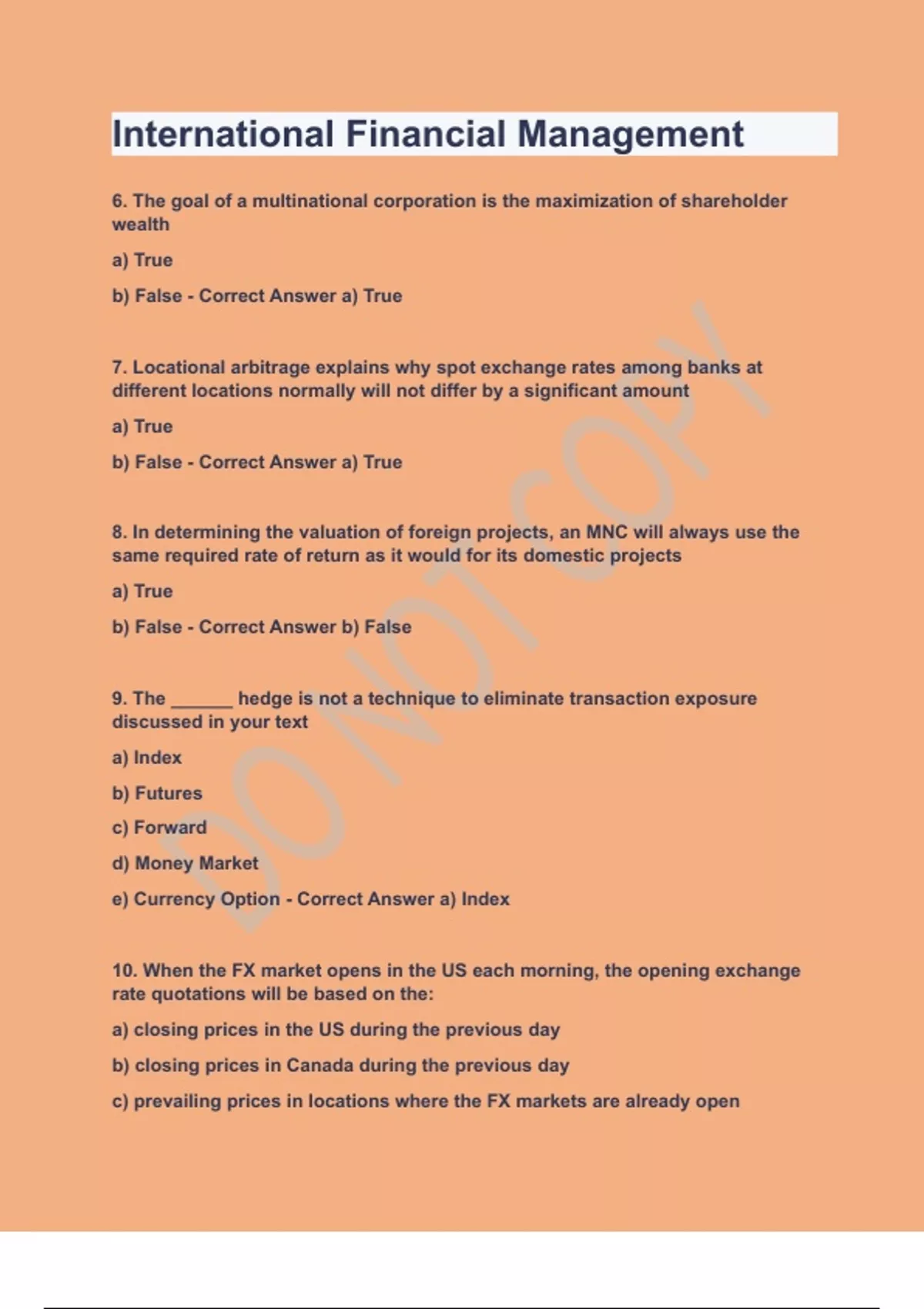 Solution Manual For International Financial Management 14th Edition by ...