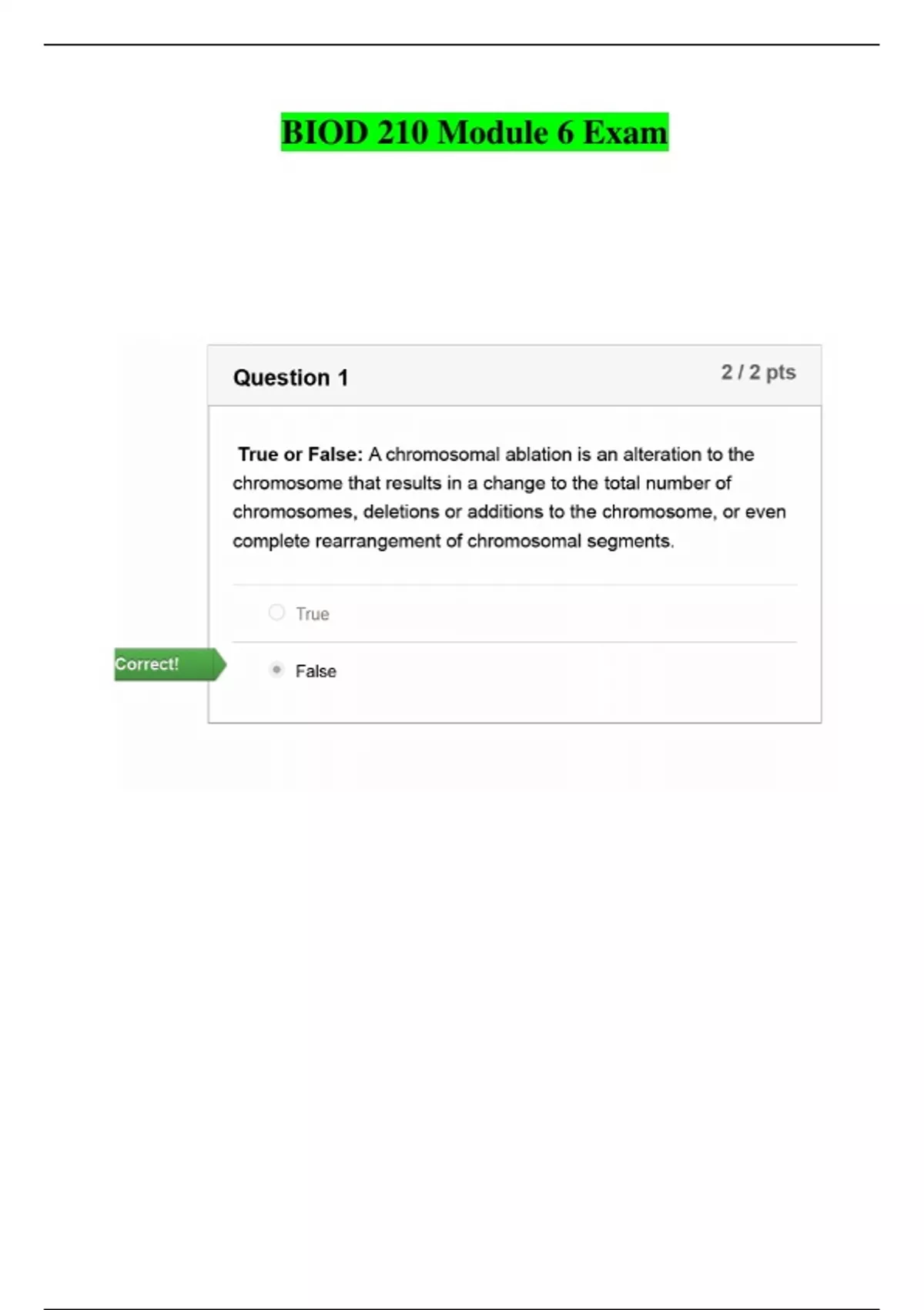 BIOD 210 Module 6 Exam (Latest-2023) / BIOD210 Module 6 Exam/ BIOD 210 ...