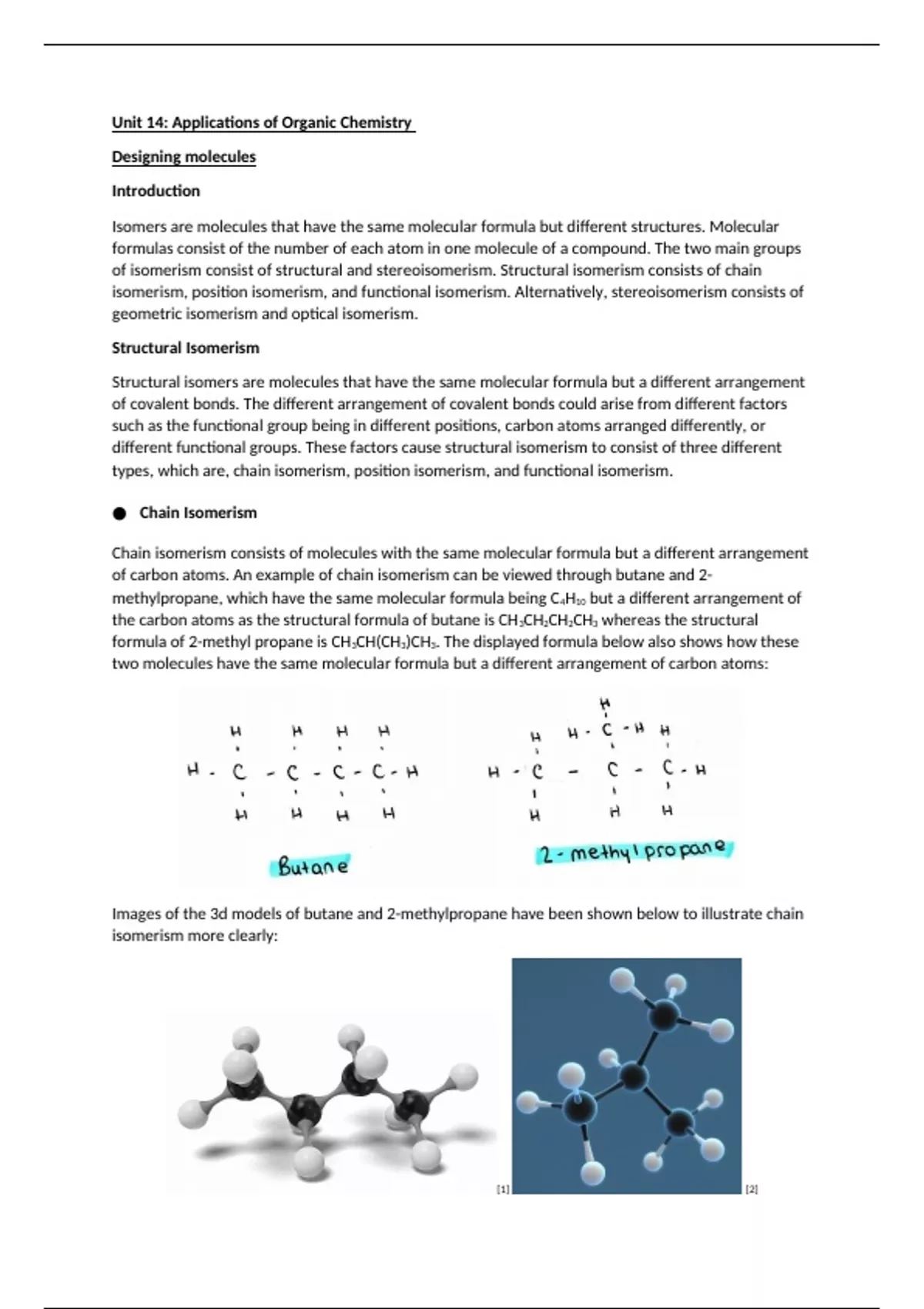 Unit 14 Assignment 1 Distinction Learning Aim A Unit 14 Applications Of Organic