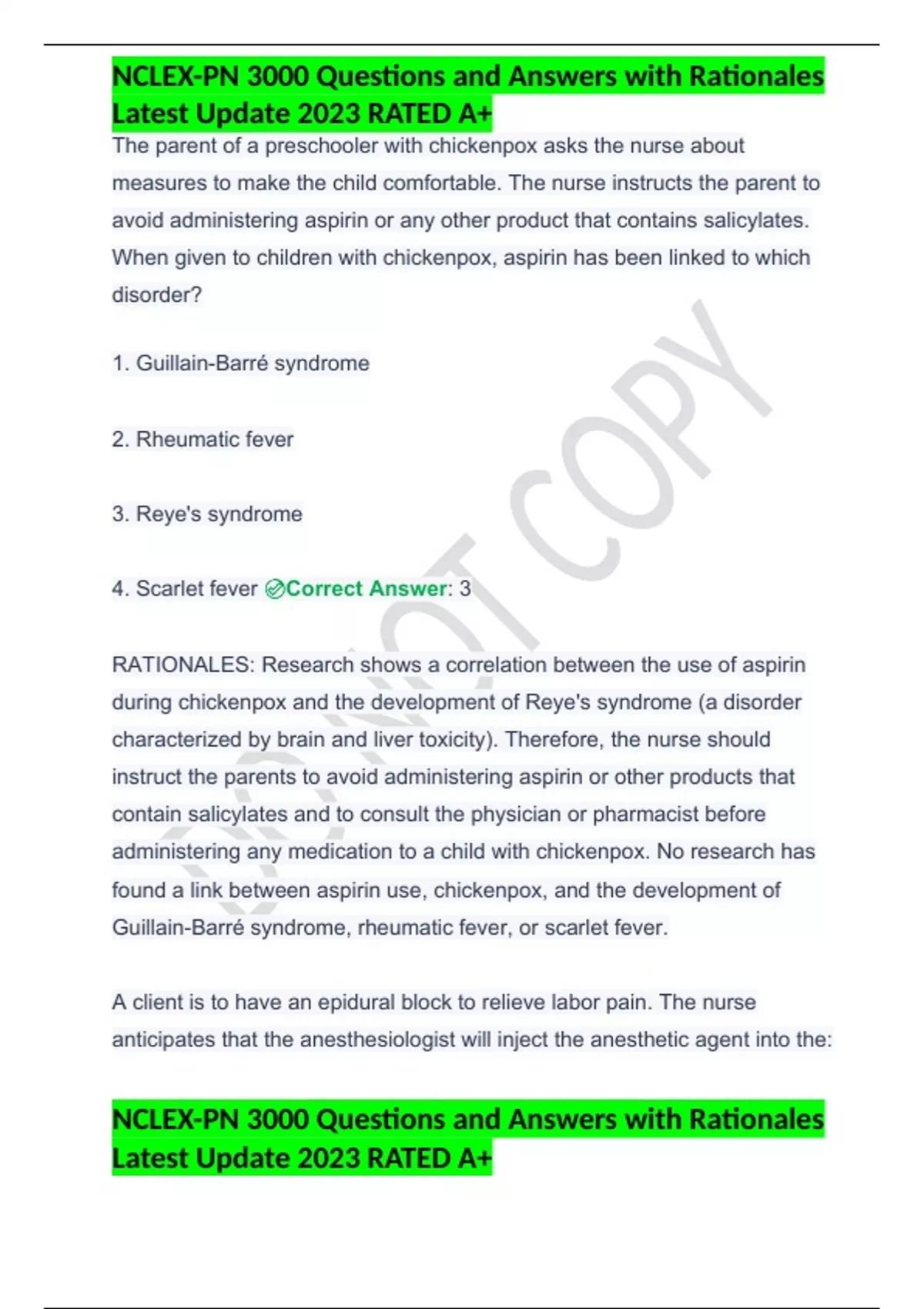 NCLEX-PN 3000 Questions and Answers with Rationales Latest Update 2023 ...