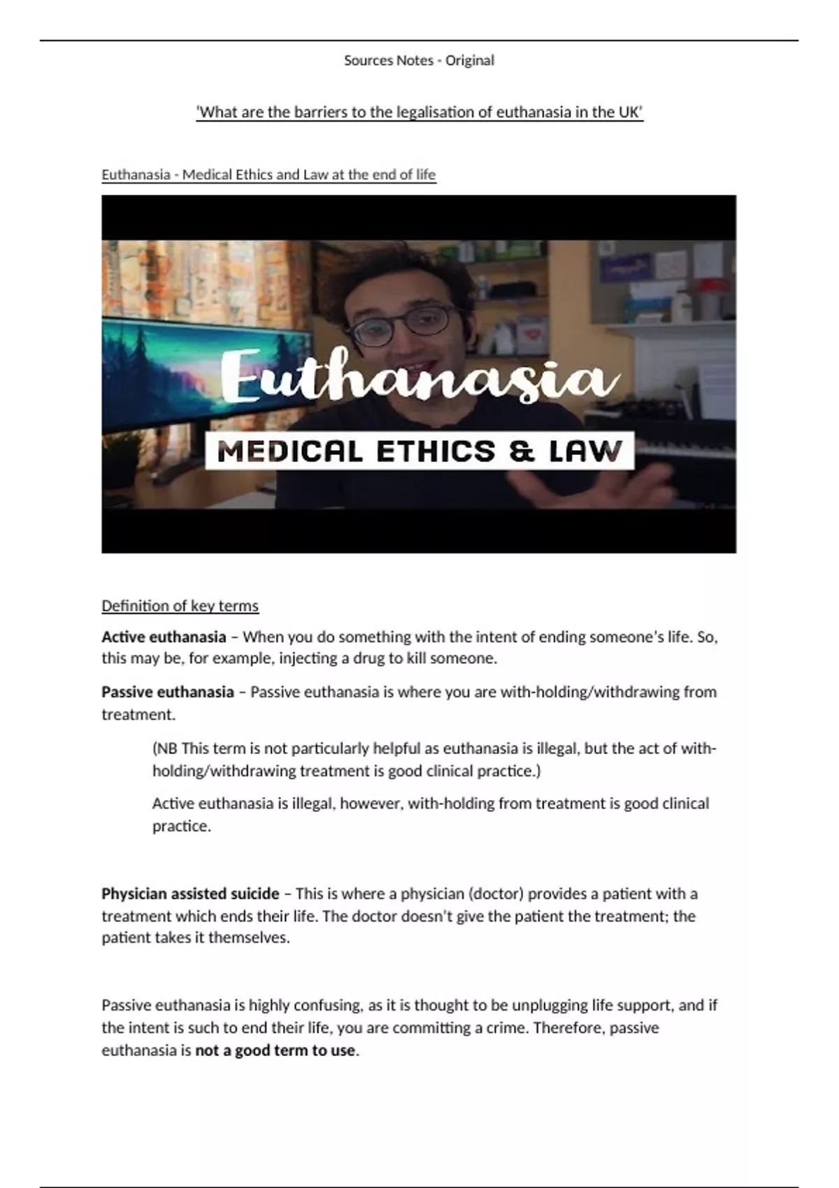 Summary EPQ Initial Notes - What are the barriers to the legalisation ...