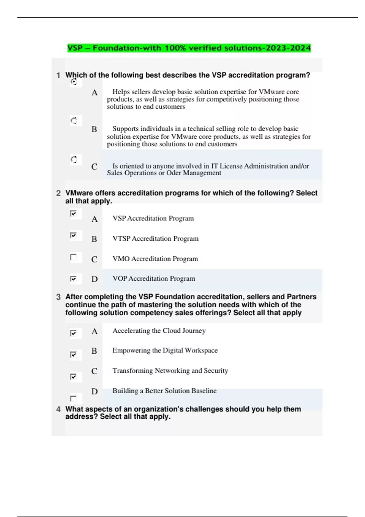VSP – Foundation-with 100% verified solutions- - VSP Foundation - Stuvia US