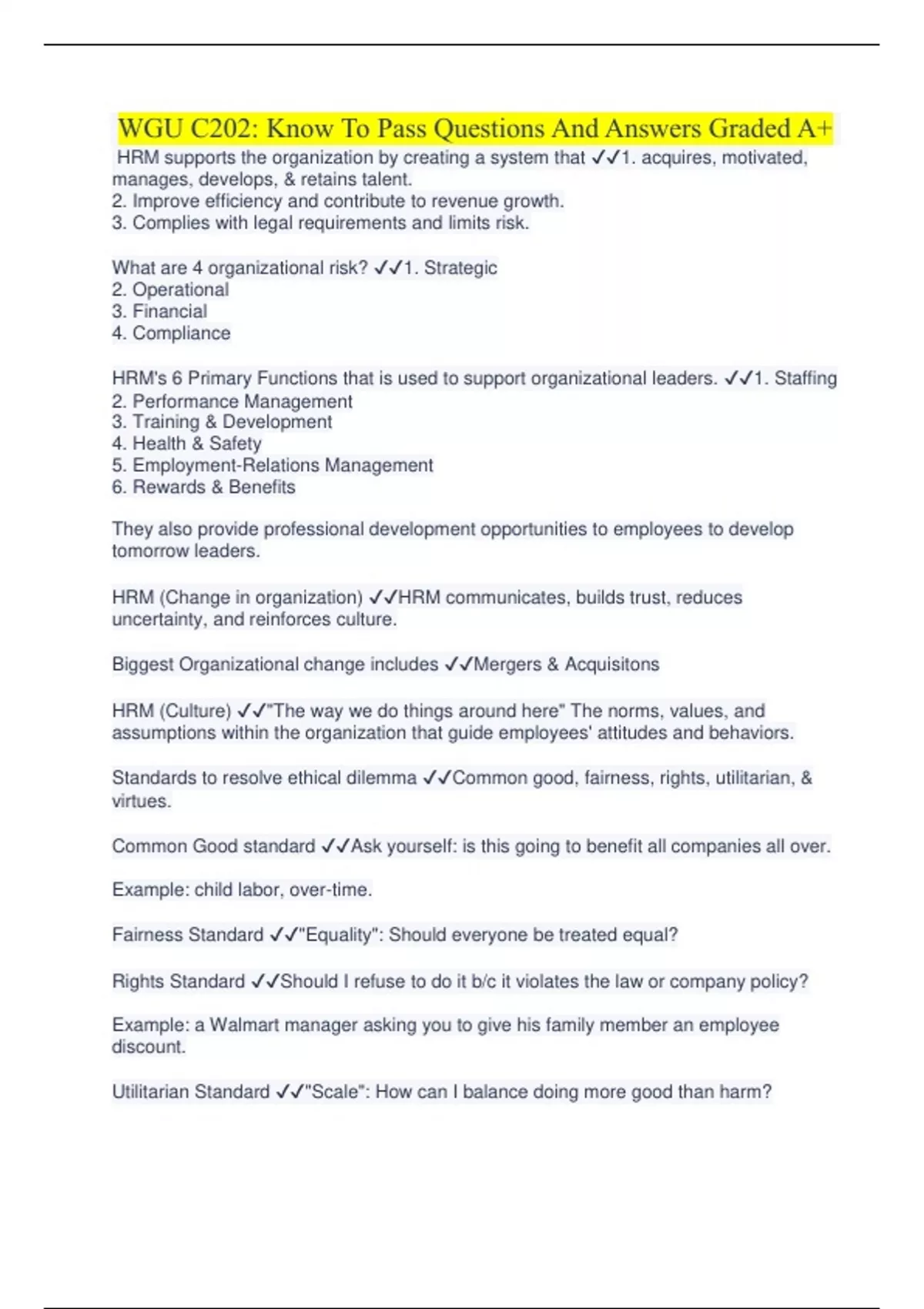 WGU C202: Know To Pass Questions And Answers Graded A+ - WGU C202 ...