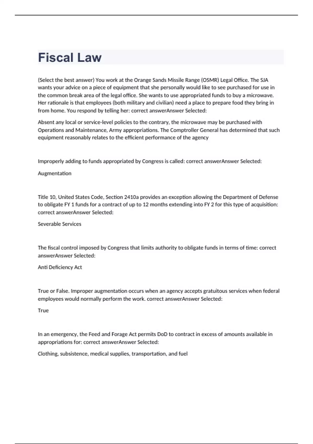 Fiscal Law exam 2023 with 100% correct answers - Fiscal Law - Stuvia US