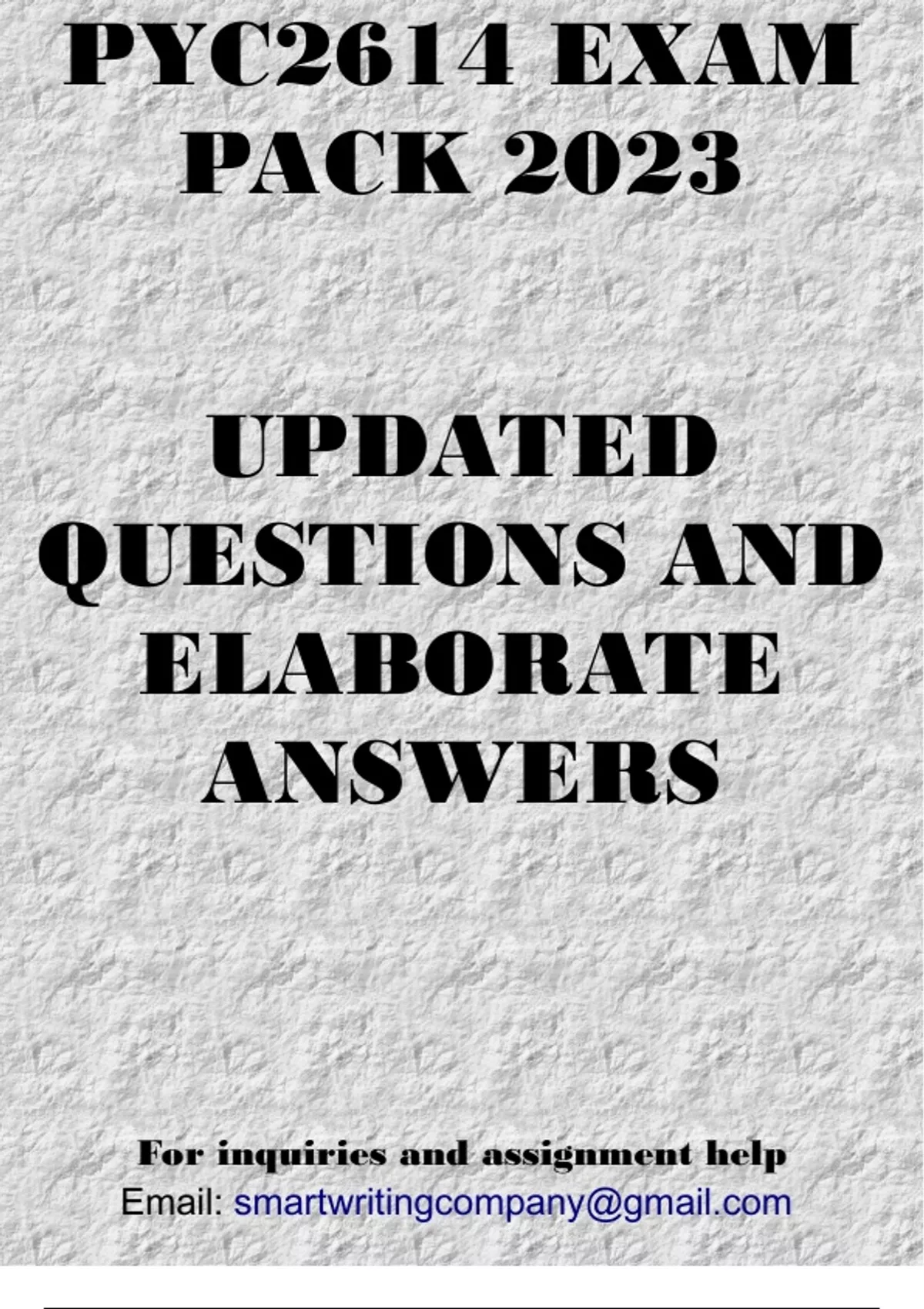 PYC2614 EXAM PACK 2023 - PYC2614 - Community Psychology: Building ...