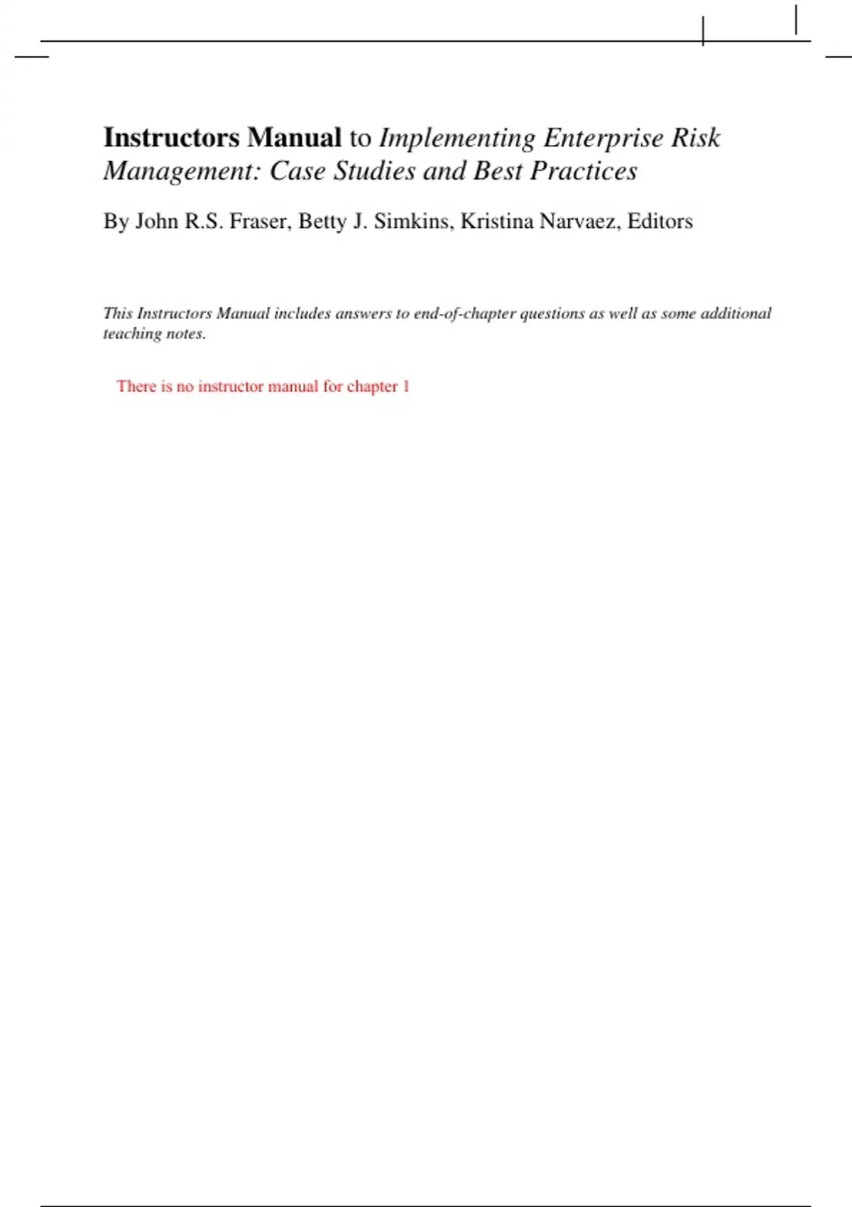 Implementing Enterprise Risk Management Case Studies and Best Practices ...