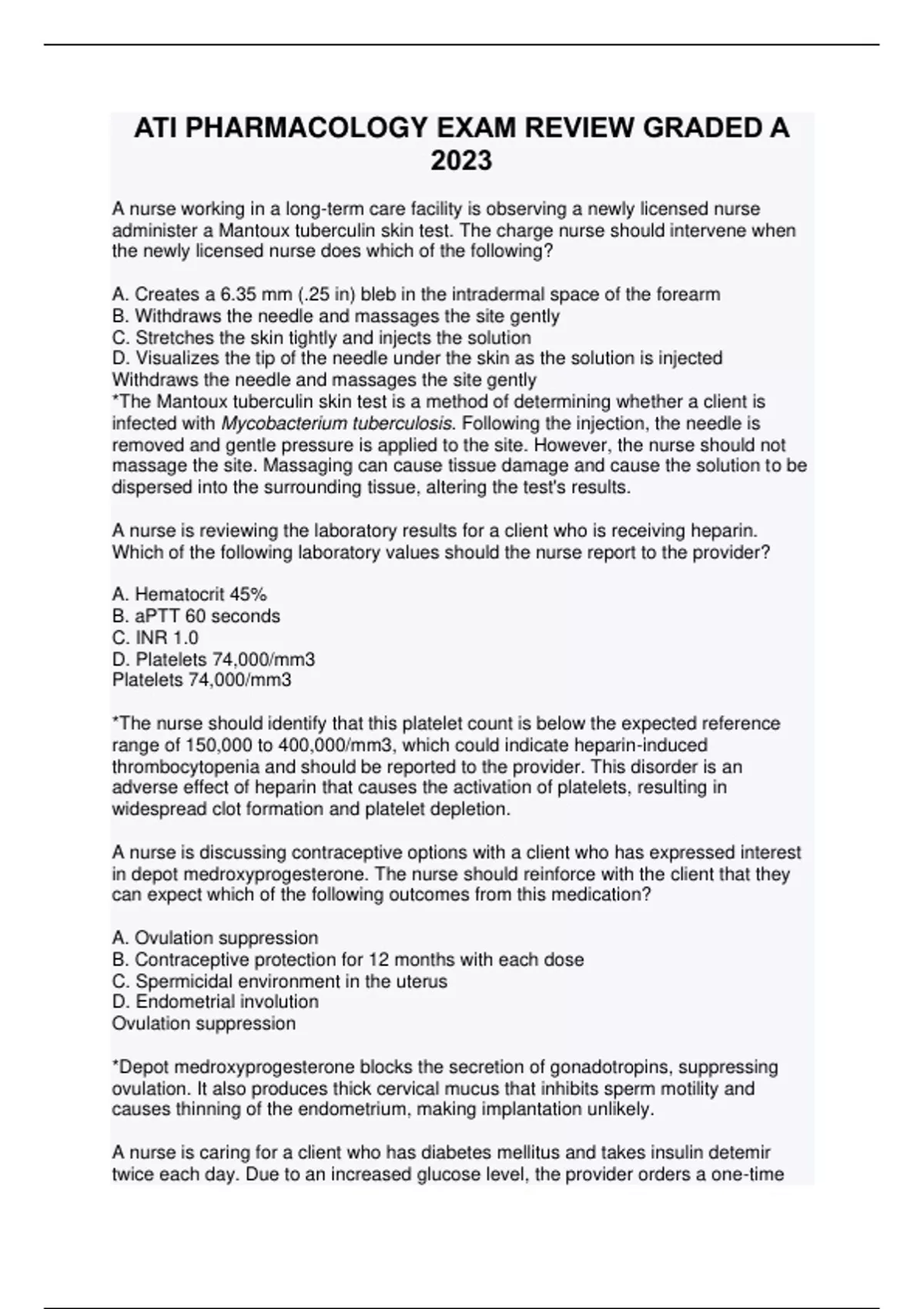 ATI PHARMACOLOGY EXAM REVIEW GRADED A 2023 - ATI - Stuvia US