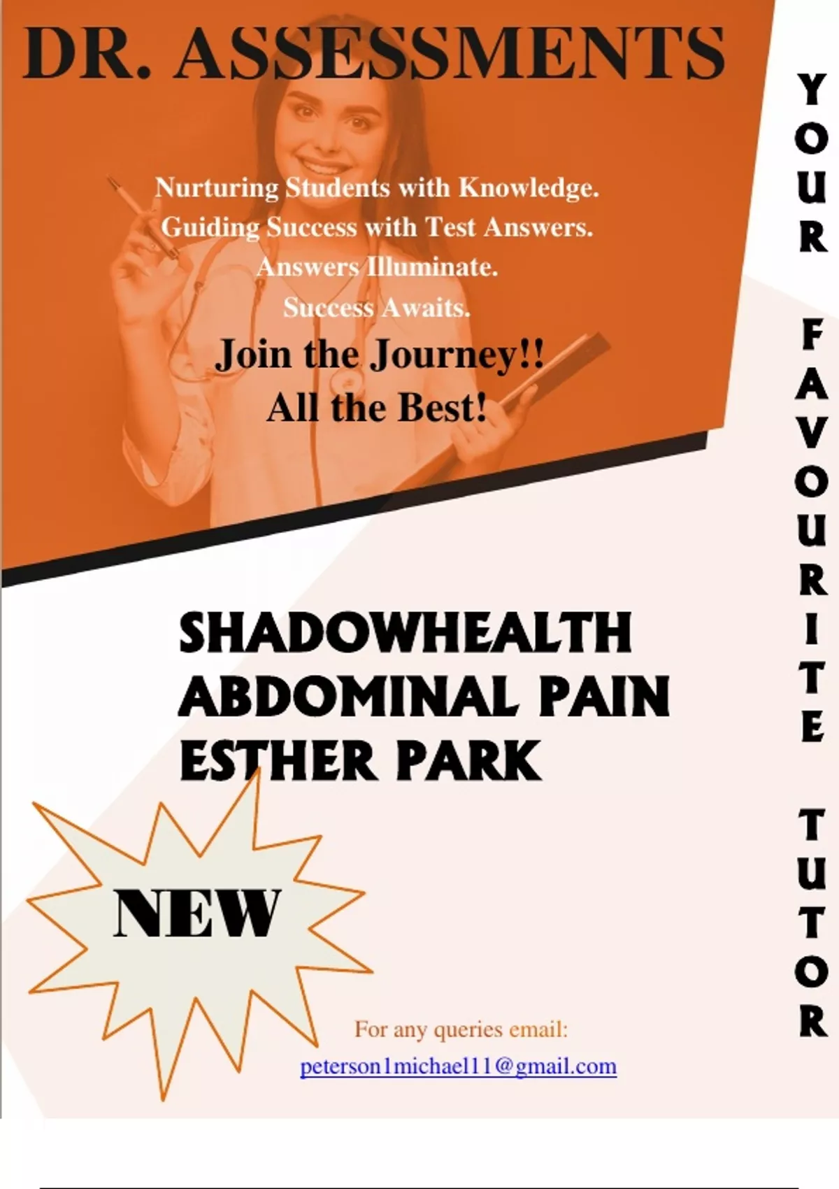 ShadowHealth Abdominal Pain Esther Park SOLUTIONS GUIDE BY DR. A ...