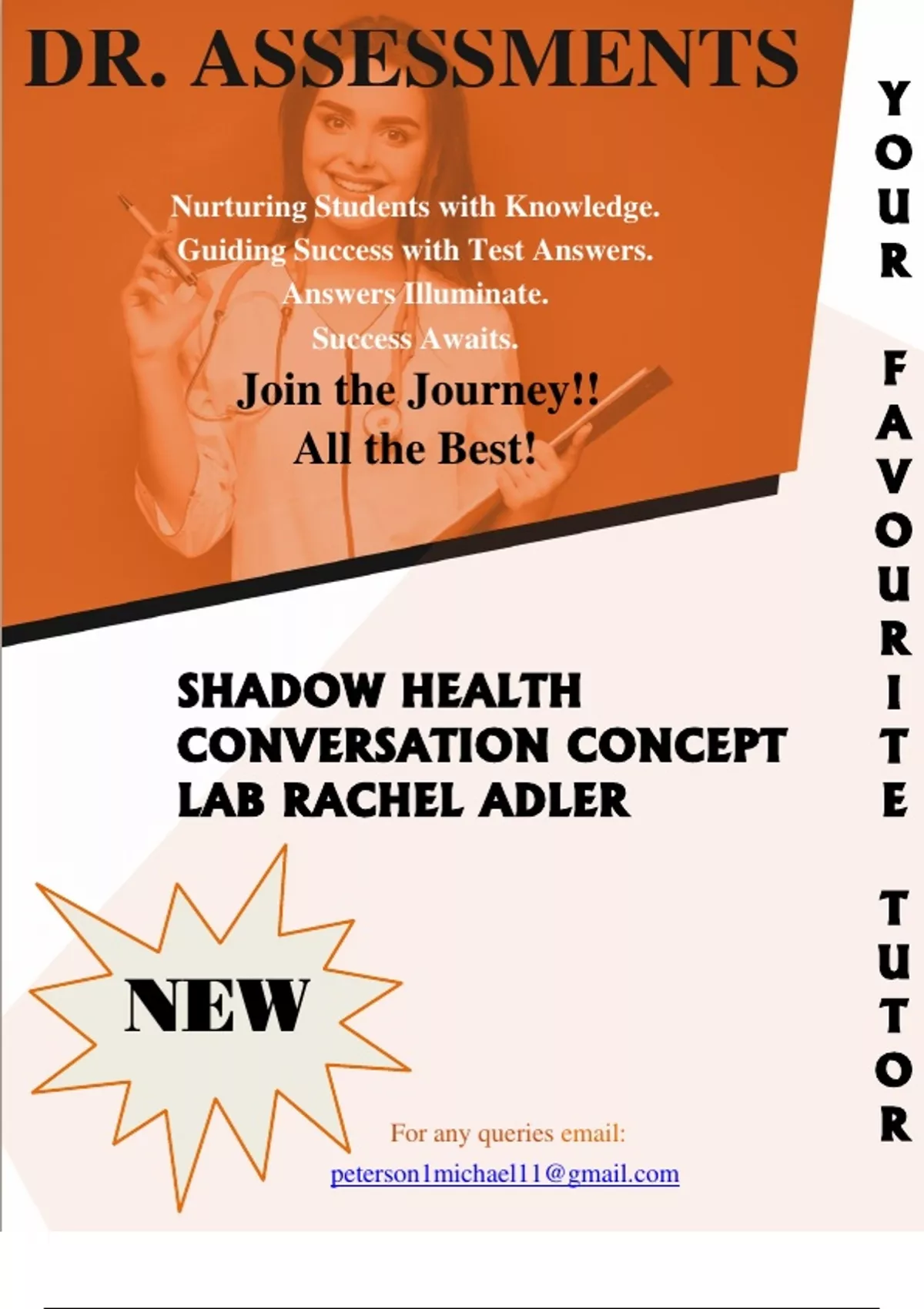 ShadowHealth Conversation Concept Lab Rachel Adler SOLUTIONS GUIDE BY ...