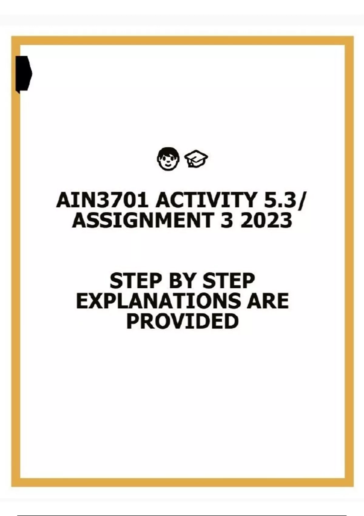 AIN3701 ASSIGNMENT 5,3 SOLUTION 2023 step by step 100% guaranteed pass ...