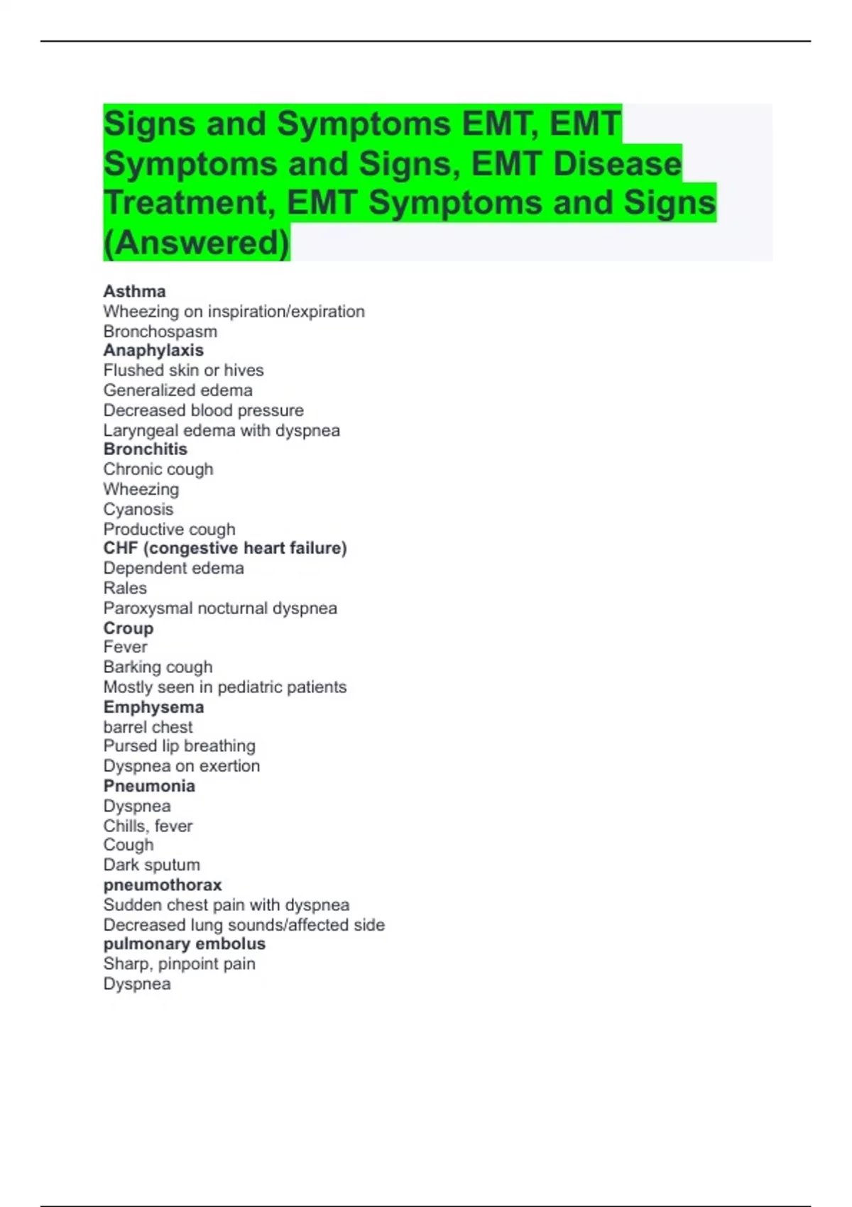 Signs and Symptoms EMT, EMT Symptoms and Signs, EMT Disease Treatment, EMT Symptoms and Signs ...