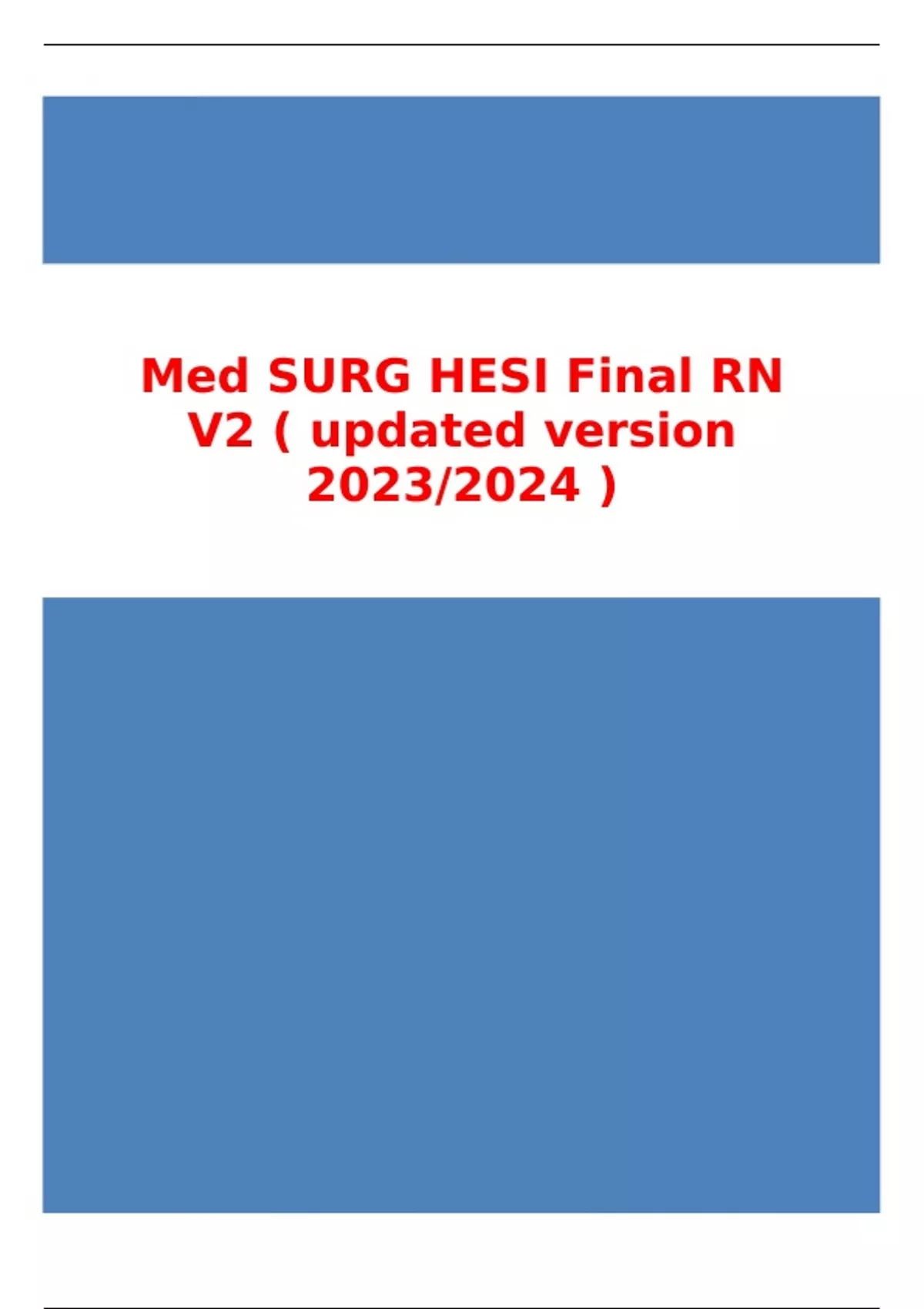 Med SURG HESI Final RN V2 ( updated version 2023/2024 ) - Med SURG HESI ...