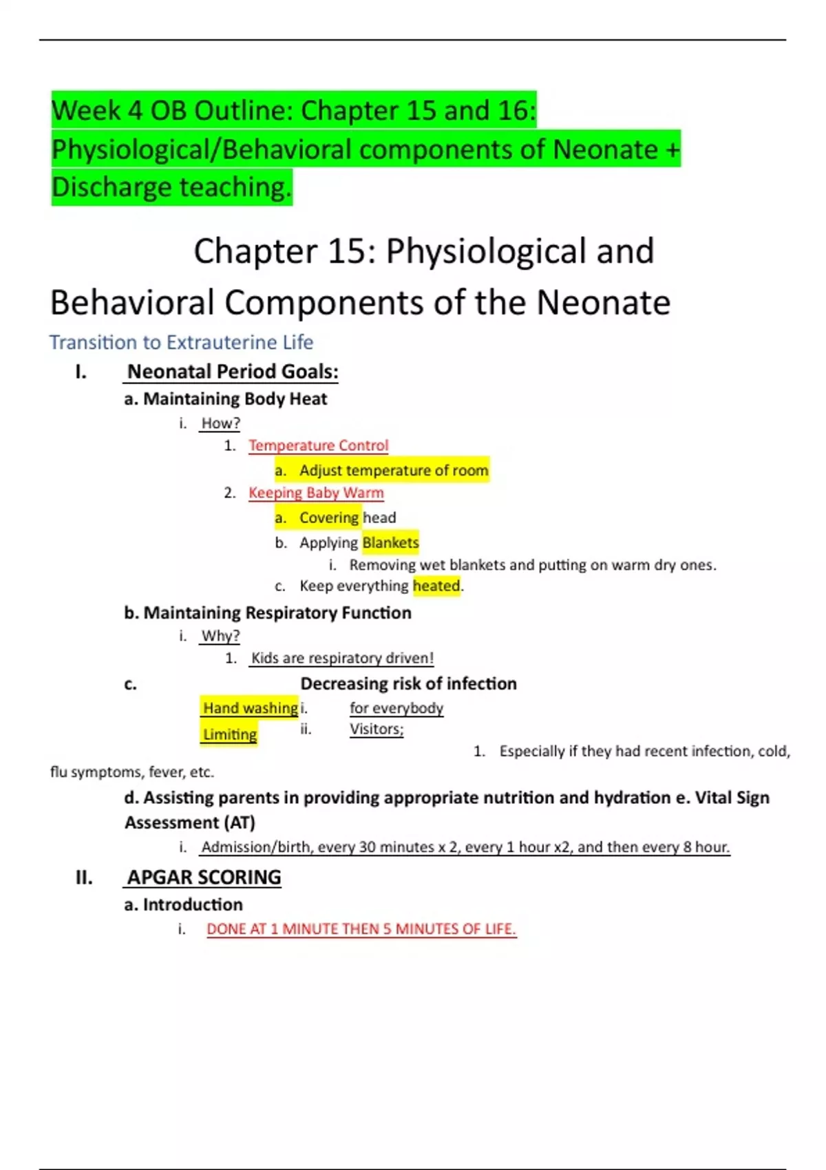 Week 4 OB Outline: Chapter 15 and 16: Physiological/Behavioral ...