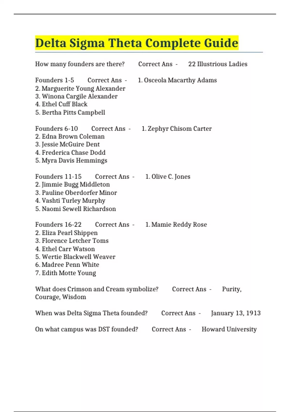 Delta Sigma Theta Complete Guide - Delta Sigma Theta - Stuvia US