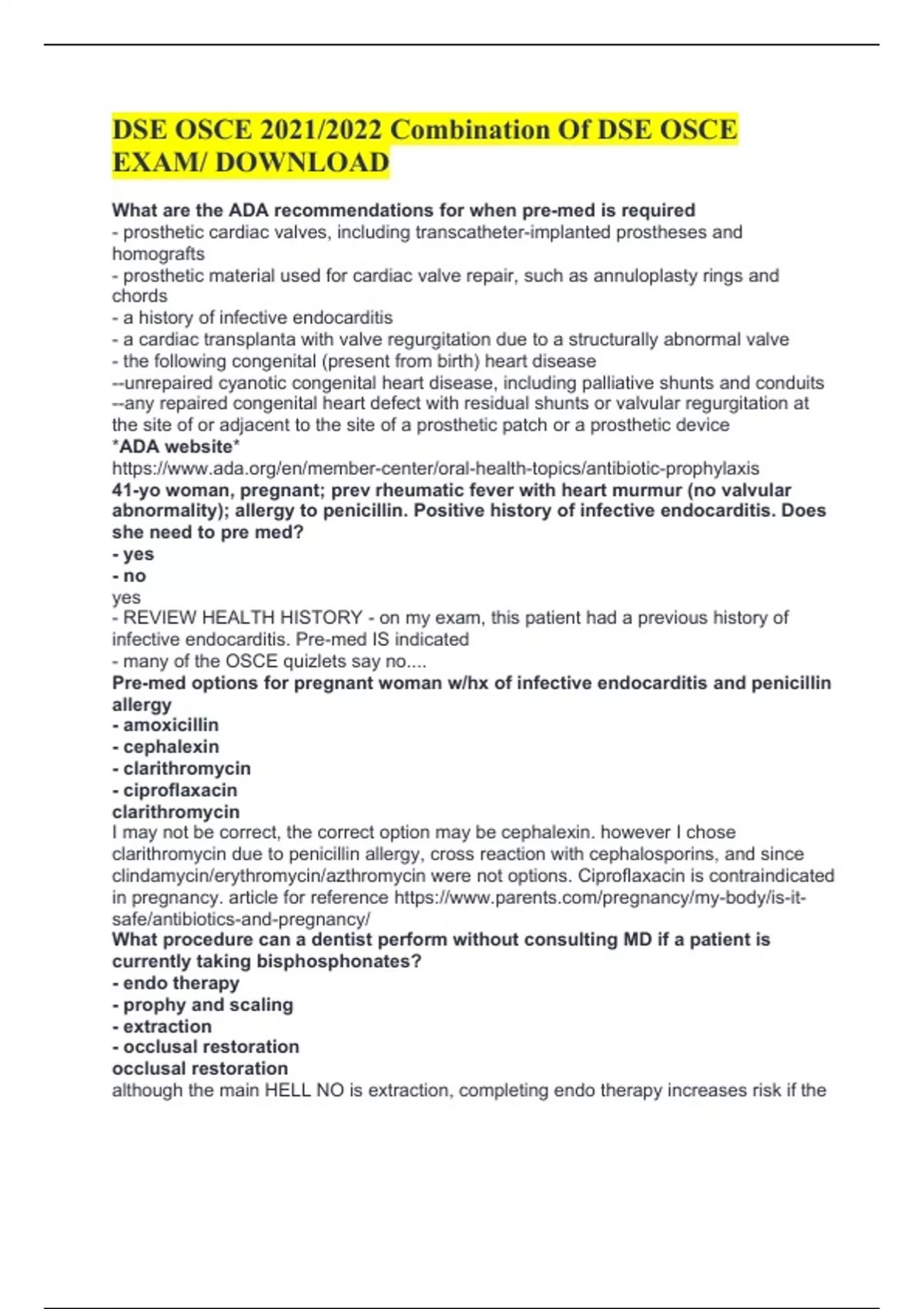 DSE OSCE 2021/2022 Combination Of DSE OSCE EXAM/ DOWNLOAD - DSE OSCE ...