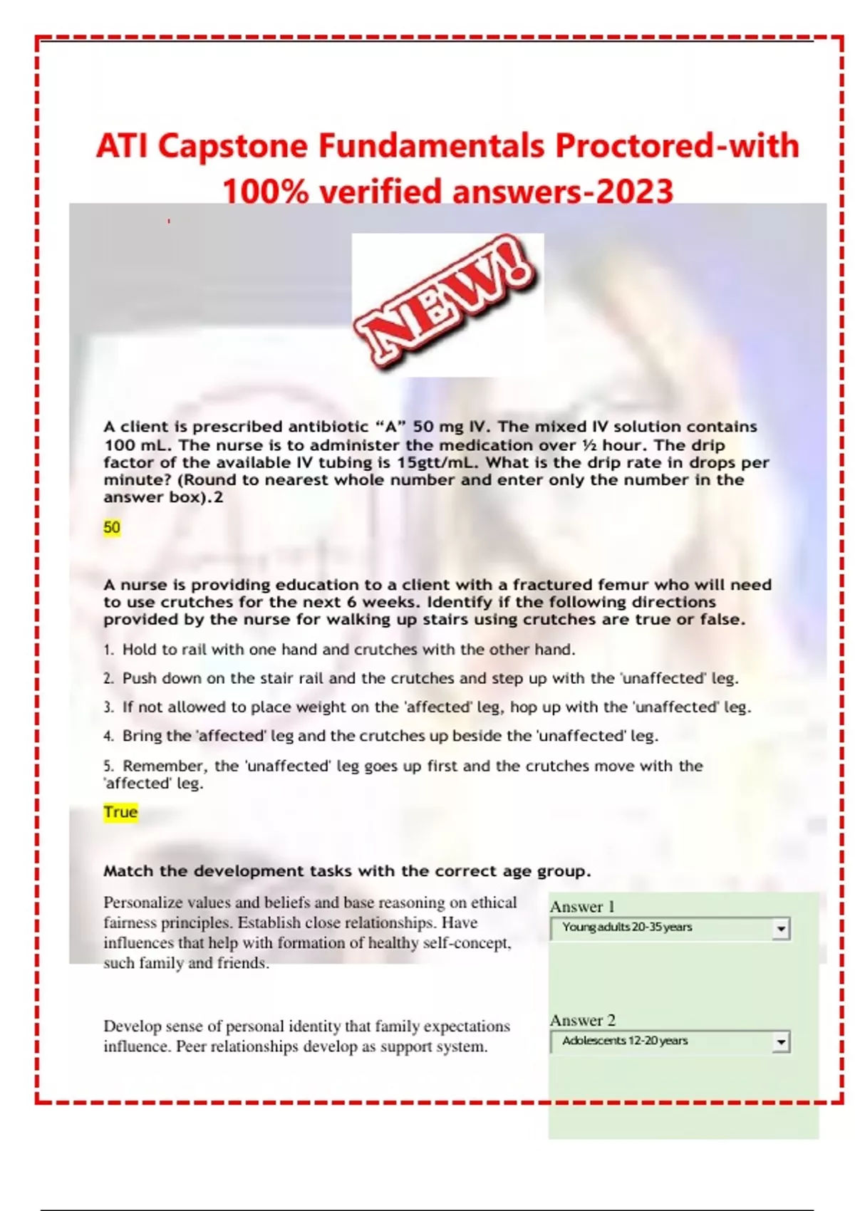 ATI Capstone Fundamentals Proctored-with 100% verified answers-2023 ...