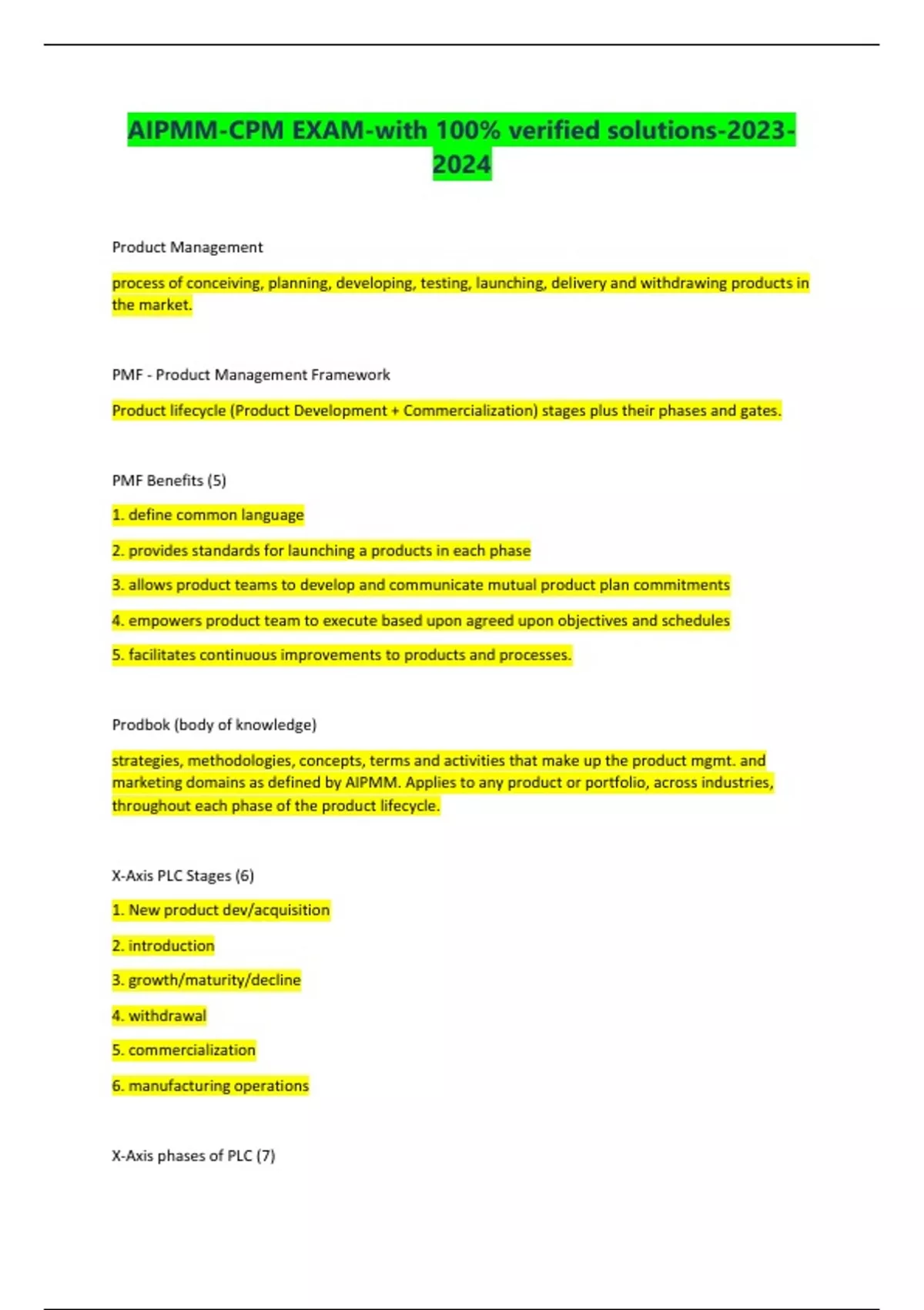 AIPMM-CPM EXAM-with 100% verified solutions- - AIPMM-CPM - Stuvia US