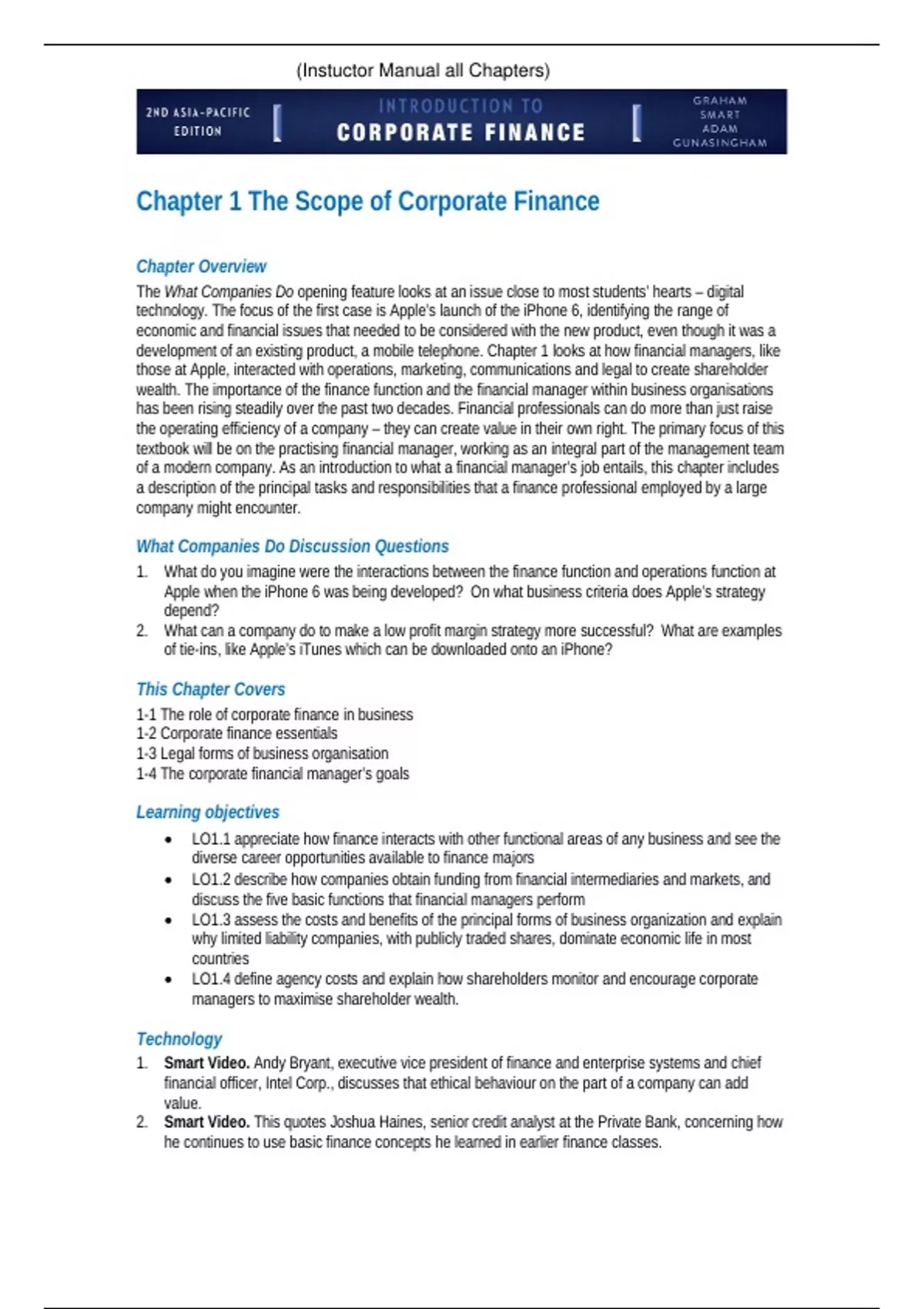 Introduction to Corporate Finance Asia-Pacific Edition, 2e Chris Adam ...