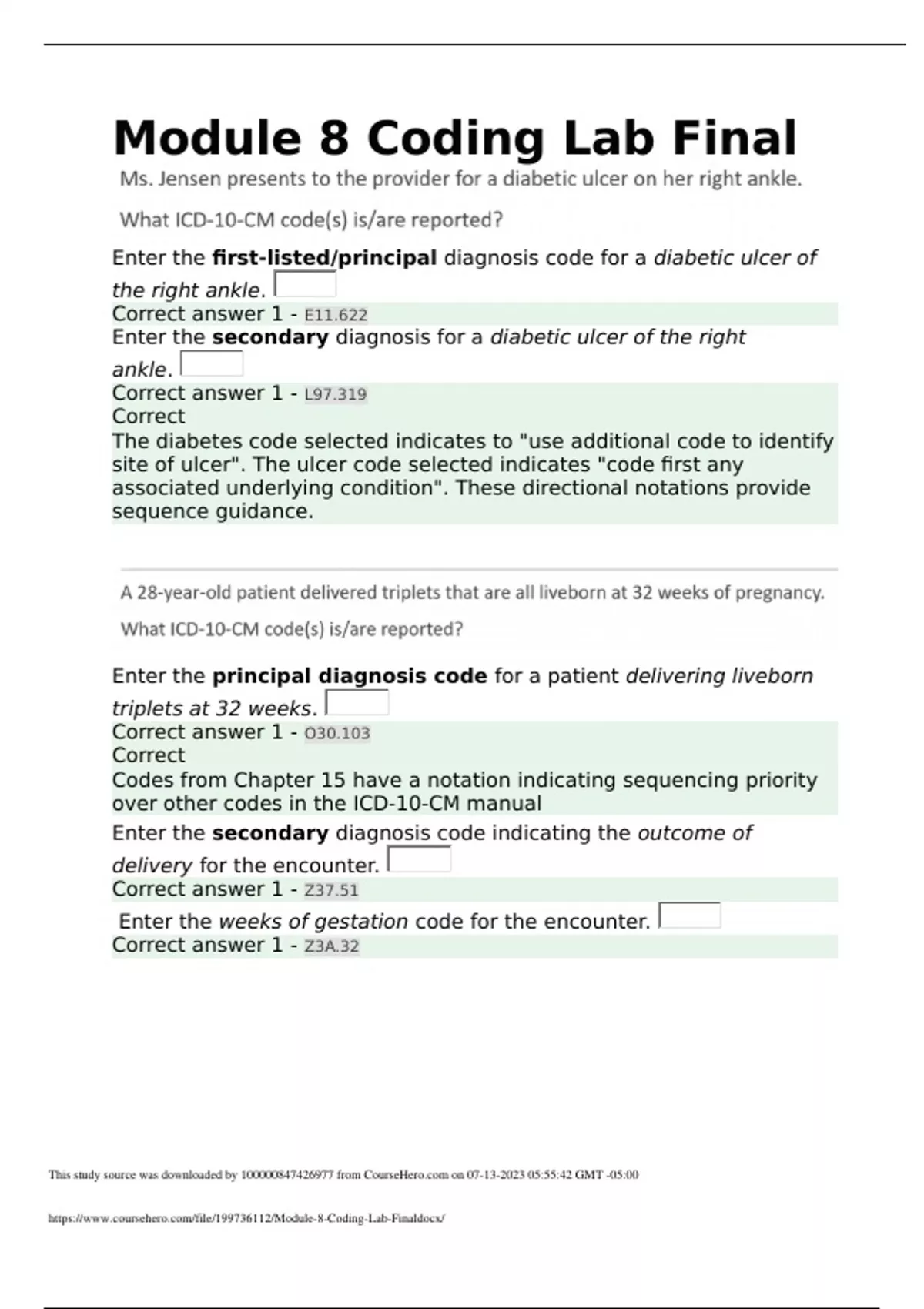 HIT 205 Module 8 Coding Lab Final Devry university 2023 - HIT 205 - Stuvia US