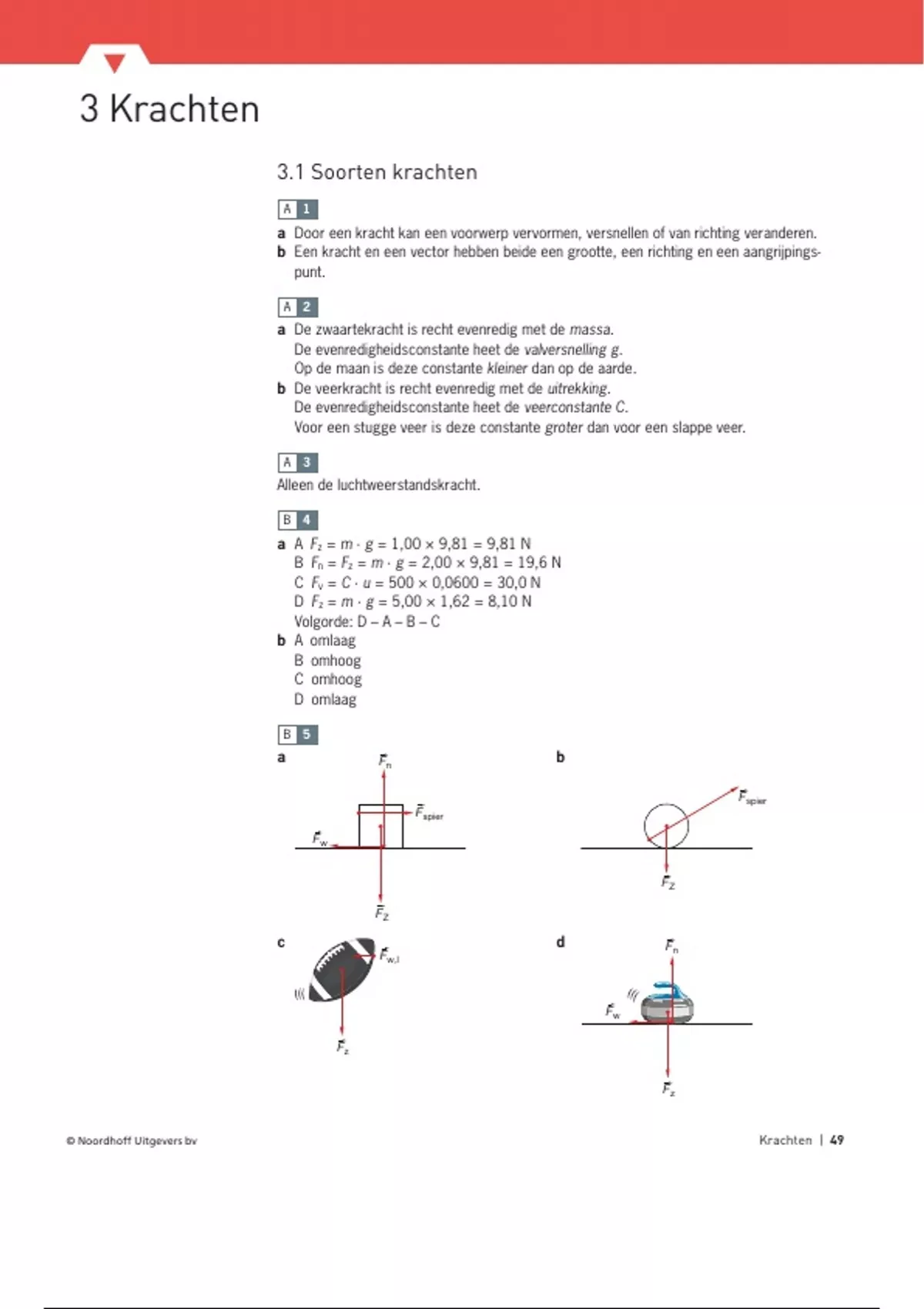 Uitwerkingen H3 - krachten - Natuurkunde Overal 4 vwo Leeropdrachtenboek - Natuurkunde - Stuvia NL