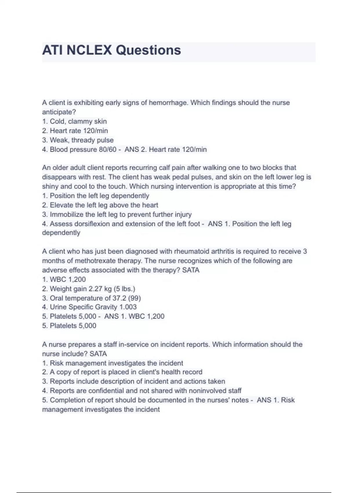 Next Generation NCLEX Guidebook 2023/2024 Questions & Answers 100% ...