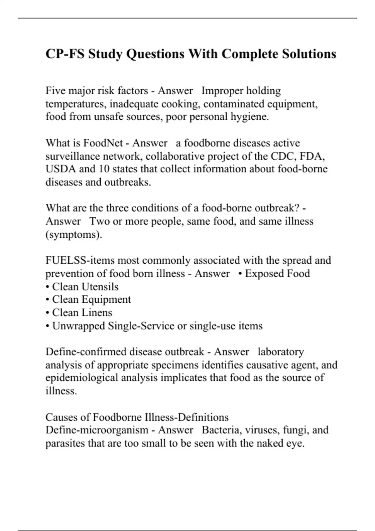 CP-FS Study Questions With Complete Solutions - CP-FS - Stuvia US