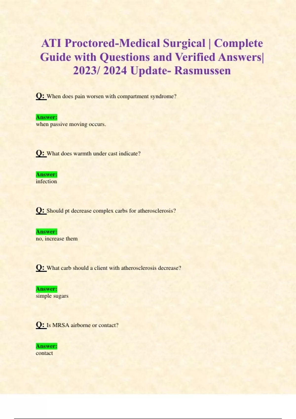 ATI Proctored-Medical Surgical | Complete Guide with Questions and ...