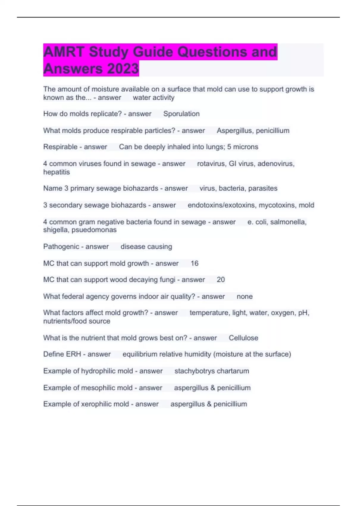 AMRT TEST BUNDLE 2023 - Stuvia US