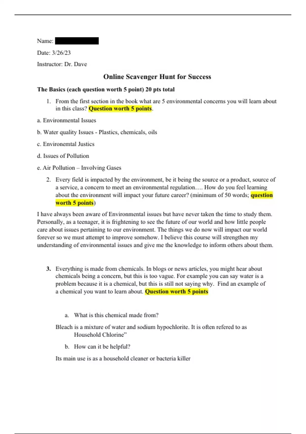 BIO 220 Topic 1 Assignment; Online Scavenger Hunt for Success - BIO 220 ...