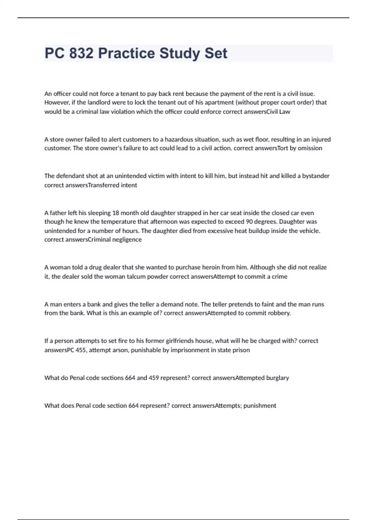 PC 832 Practice Study Set 2023 WITH COMPLETE SOLUTIONS - PC 832 Prac ...