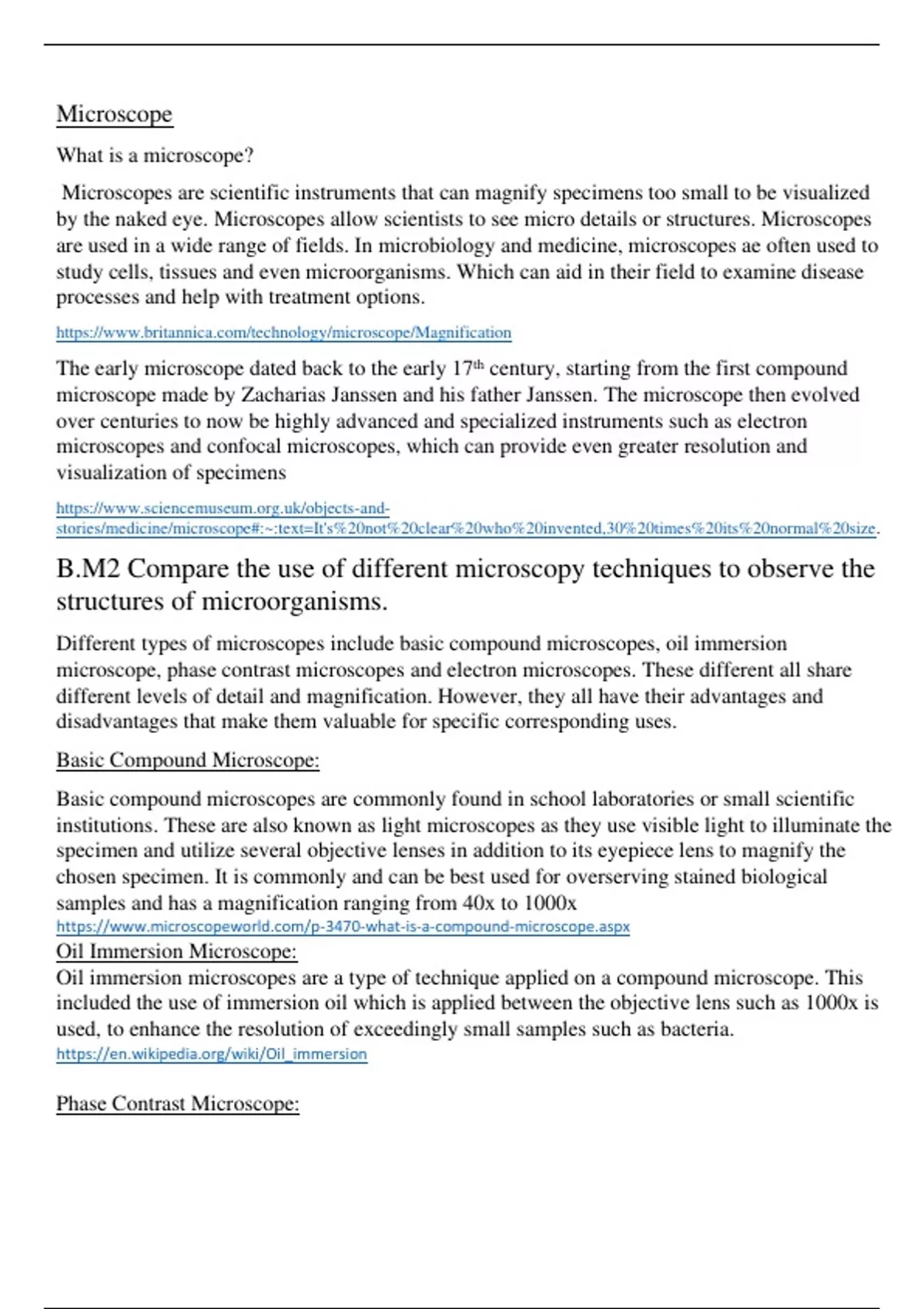 Summary Btec Applied Science Unit 17 Assignment A And B Distinction Unit 17 Microbiology