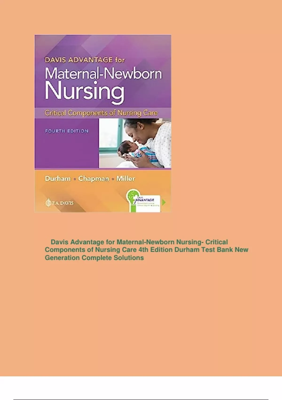 Davis Advantage for Maternal-Newborn Nursing Critical Components of ...