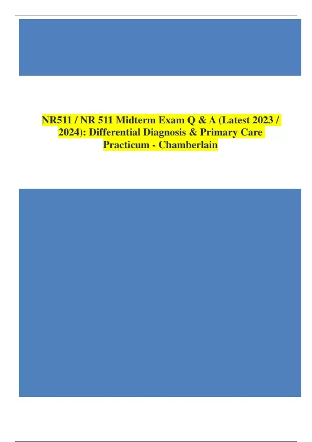 NR511 / NR 511 Midterm Exam Q & A (Latest 2023 / 2024): Differential ...
