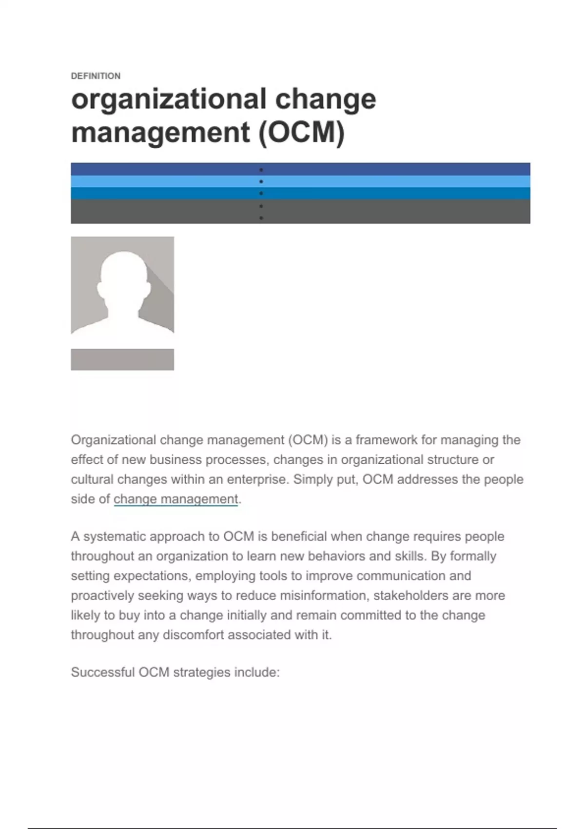 Summary Organizational Change Management | OCM | BBA | MBA ...