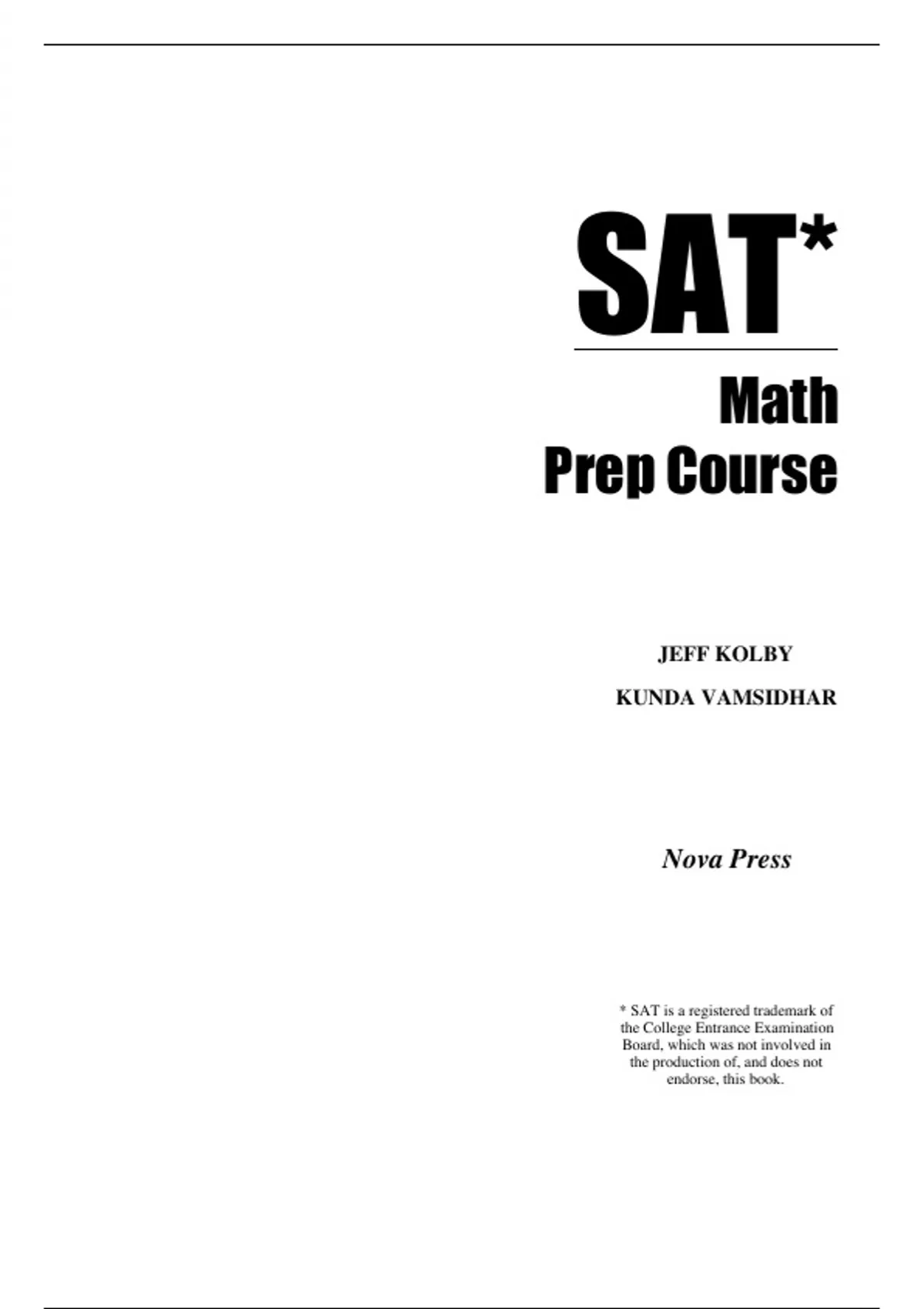 SAT Math Prep CSAT Math Prep Course Jeff Kolby Fullourse Jeff Kolby ...