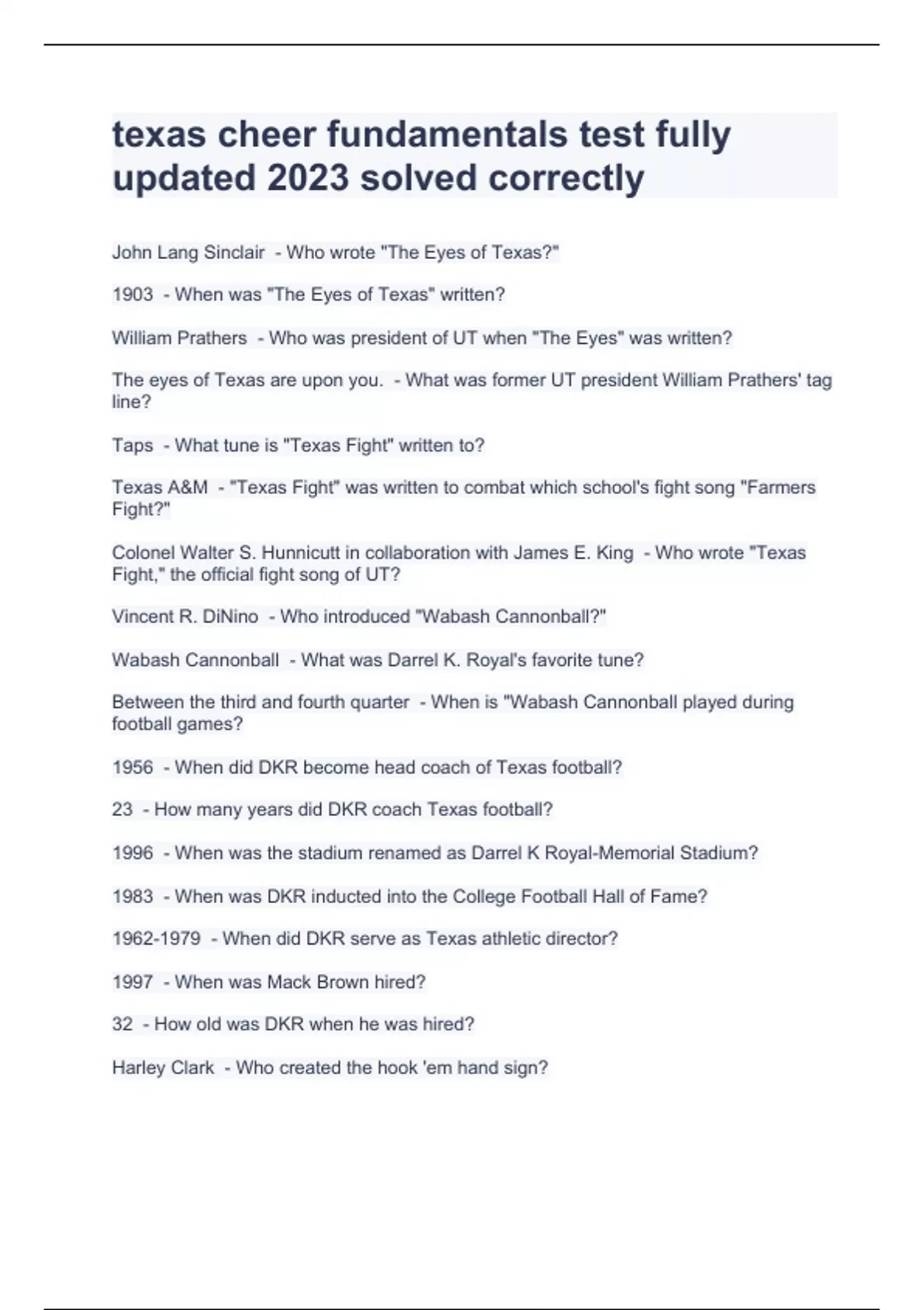 texas cheer fundamentals test fully updated 2023 solved correctly ...