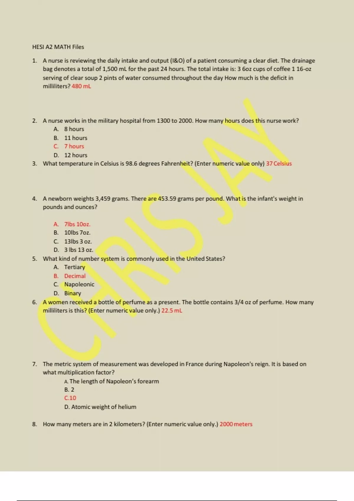 HESI A2 MATH Files - HESI A2 MATH Files - Stuvia US
