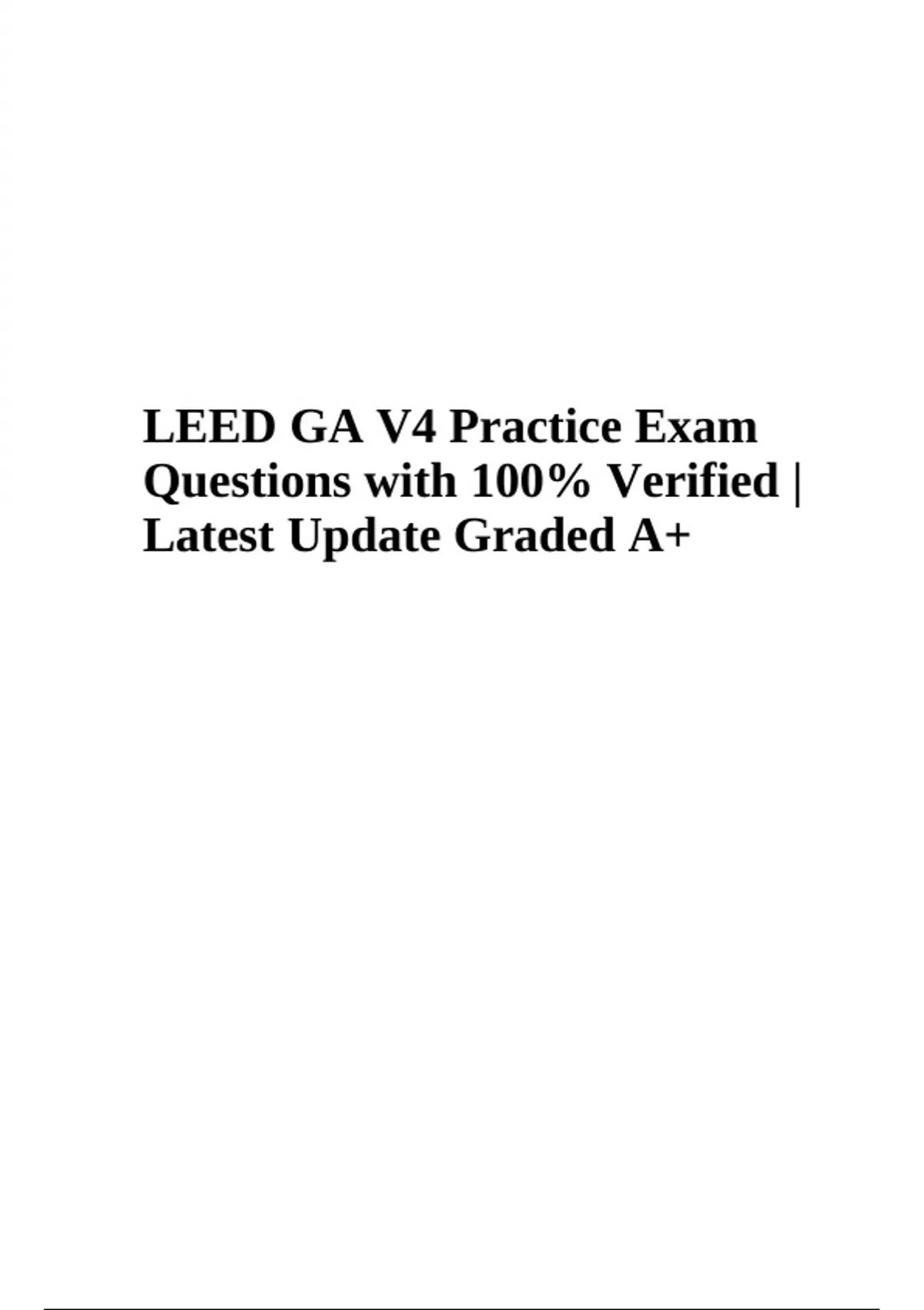 LEED Green Associate Exam Questions With Correct Answers (Latest ...