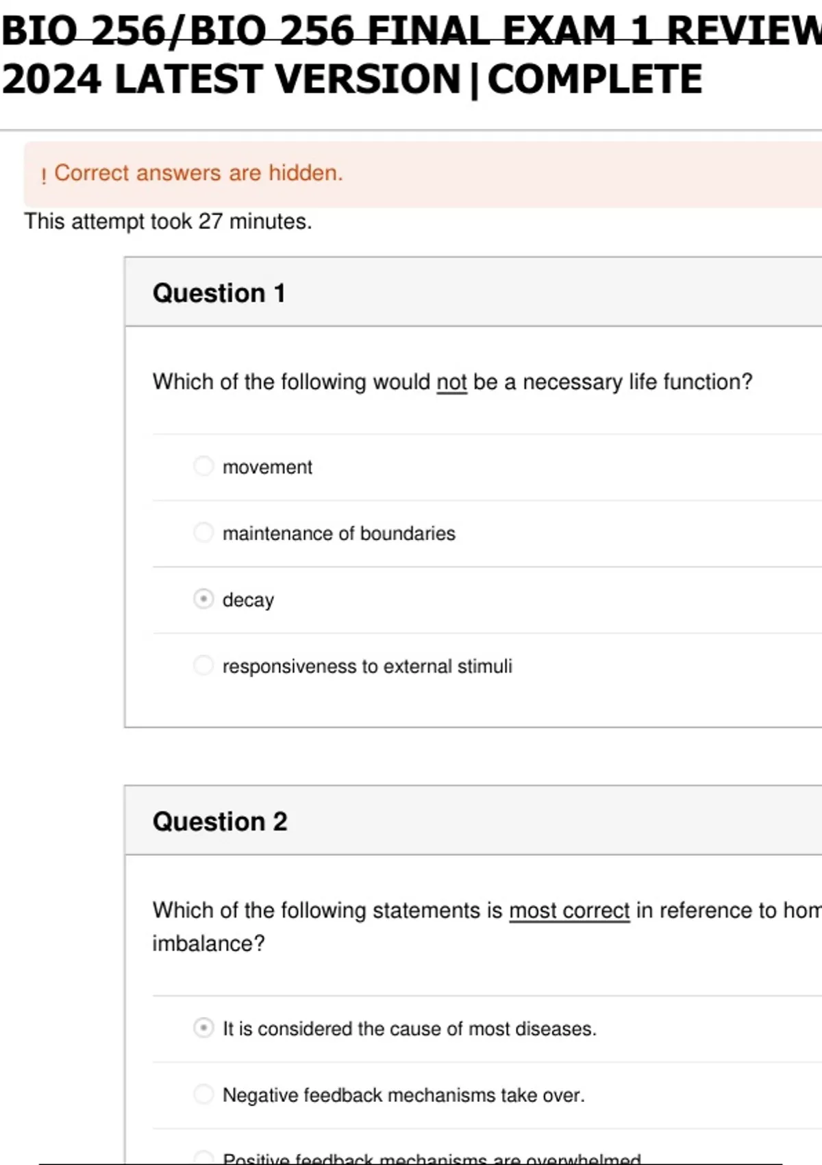 BIO 256/BIO 256 FINAL EXAM 1 REVIEW LATEST VERSION|COMPLETE - BIO 256 ...
