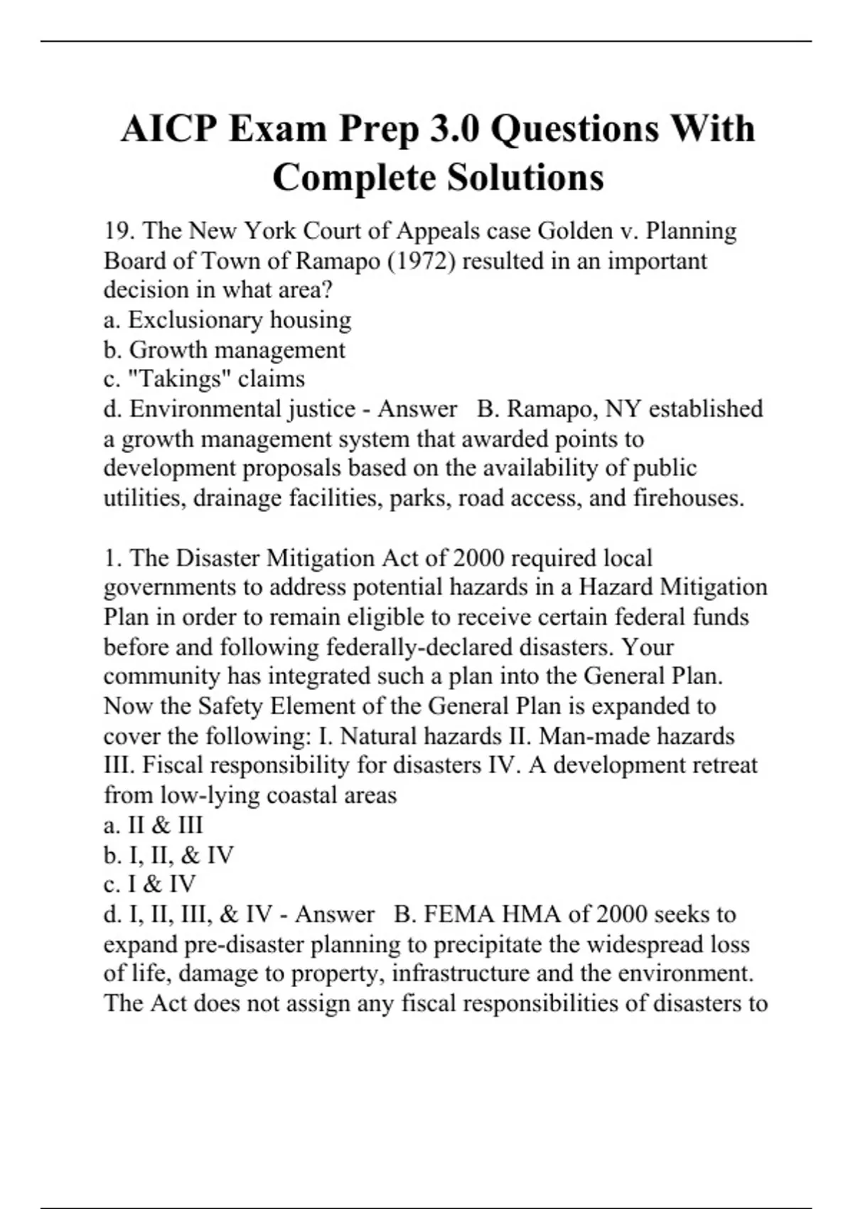 AICP Exam Prep 3.0 Questions With Complete Solutions - AICP - American ...