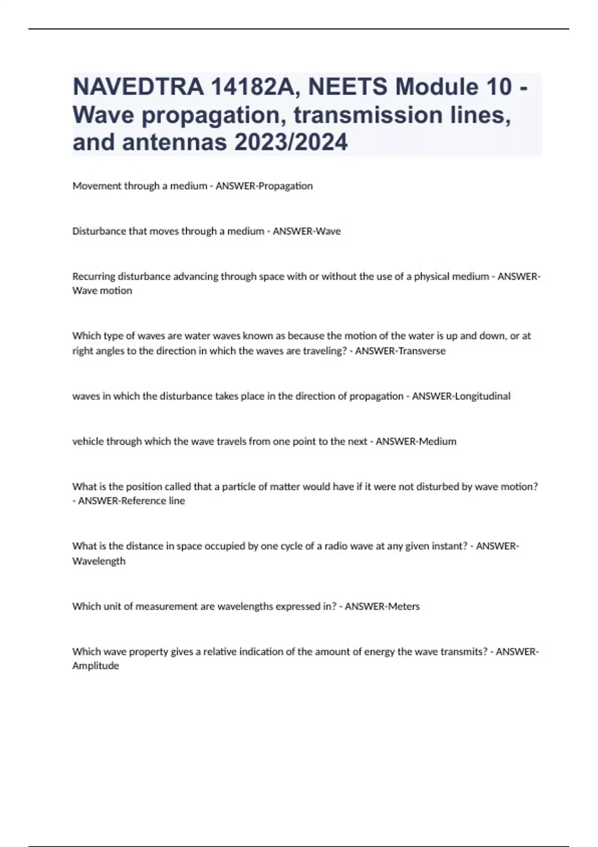 NAVEDTRA 14182A, NEETS Module 10 - Wave propagation, transmission lines ...