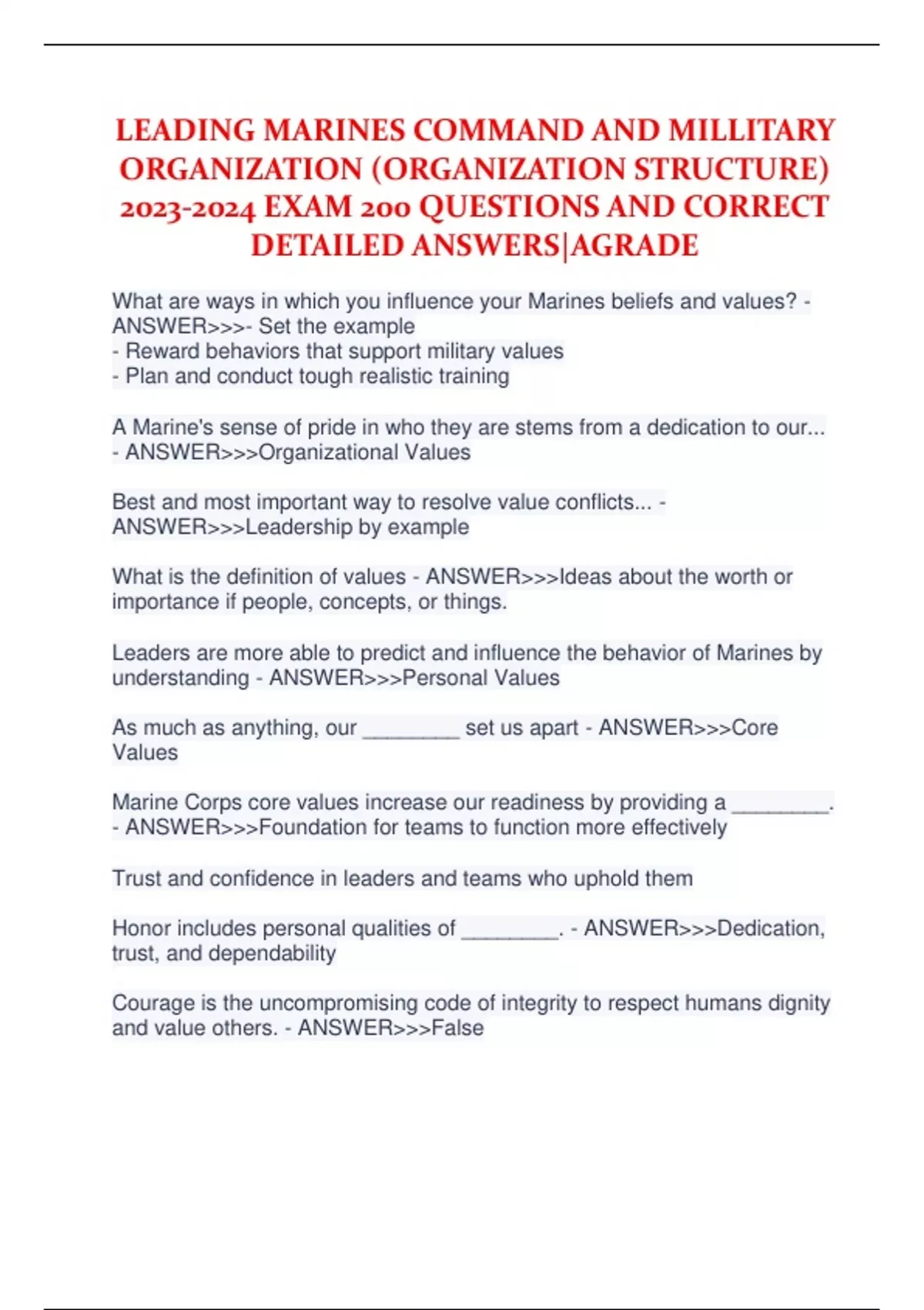 LEADING MARINES COMMAND AND MILLITARY ORGANIZATION (ORGANIZATION ...