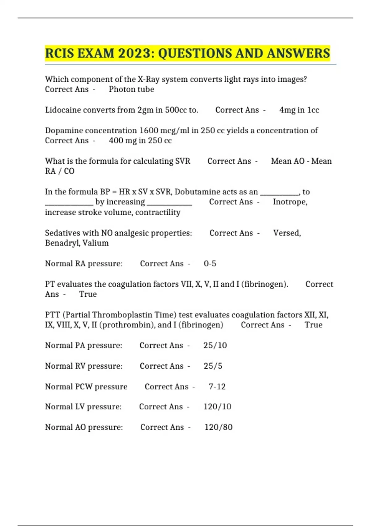RCIS EXAM 2023: QUESTIONS AND ANSWERS - RCIS - Stuvia US