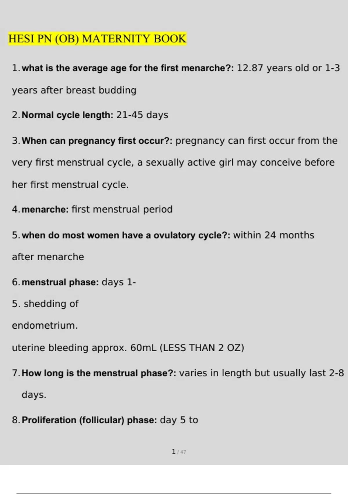 HESI PN Obstetrics/Maternity (2 Versions) | HESI PN OB/Maternity | HESI ...