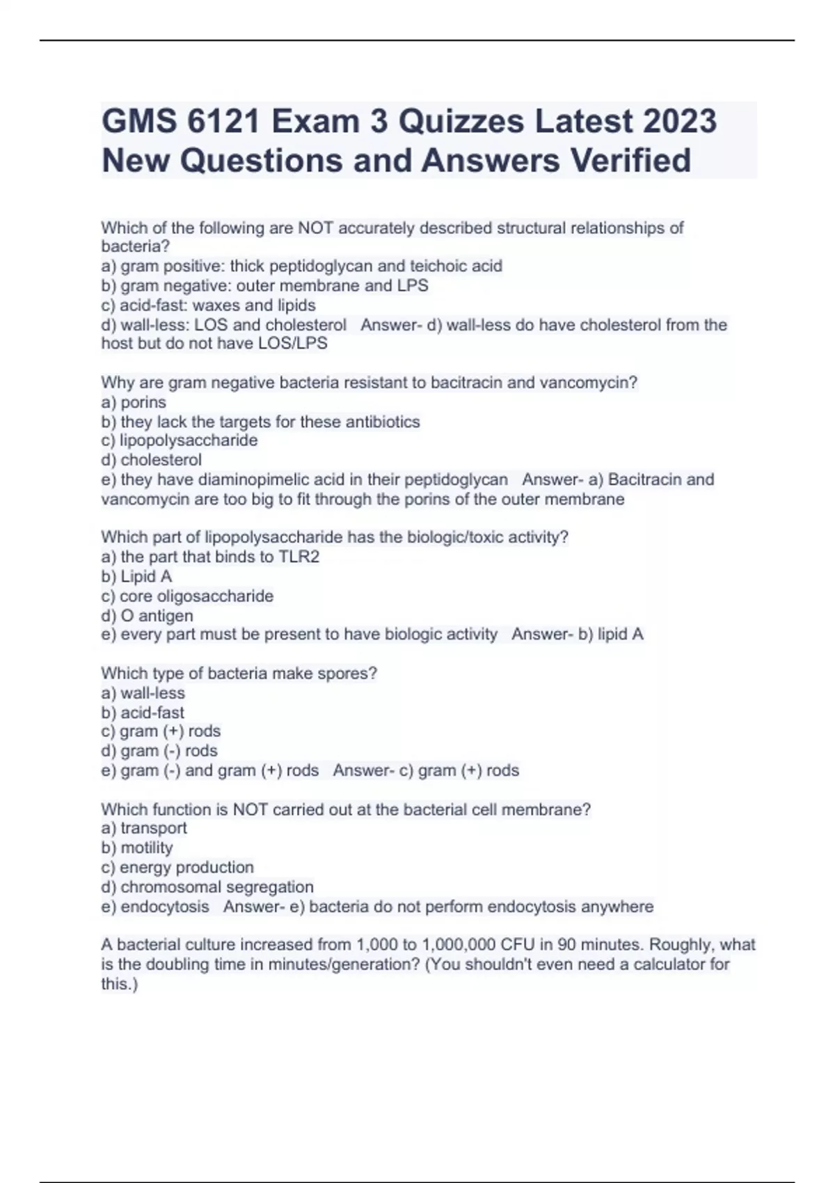 GMS 6121 Exam 3 Quizzes Latest 2023 New Questions and Answers Verified ...