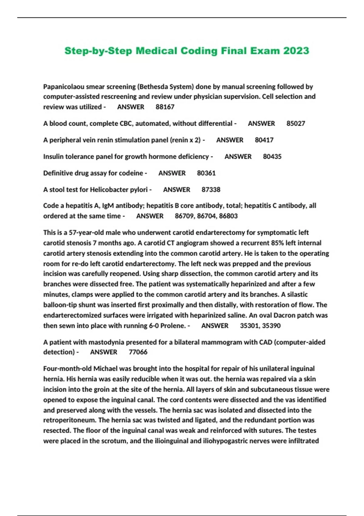 Medical Coding and Medical billing Packaged Exams - Stuvia US