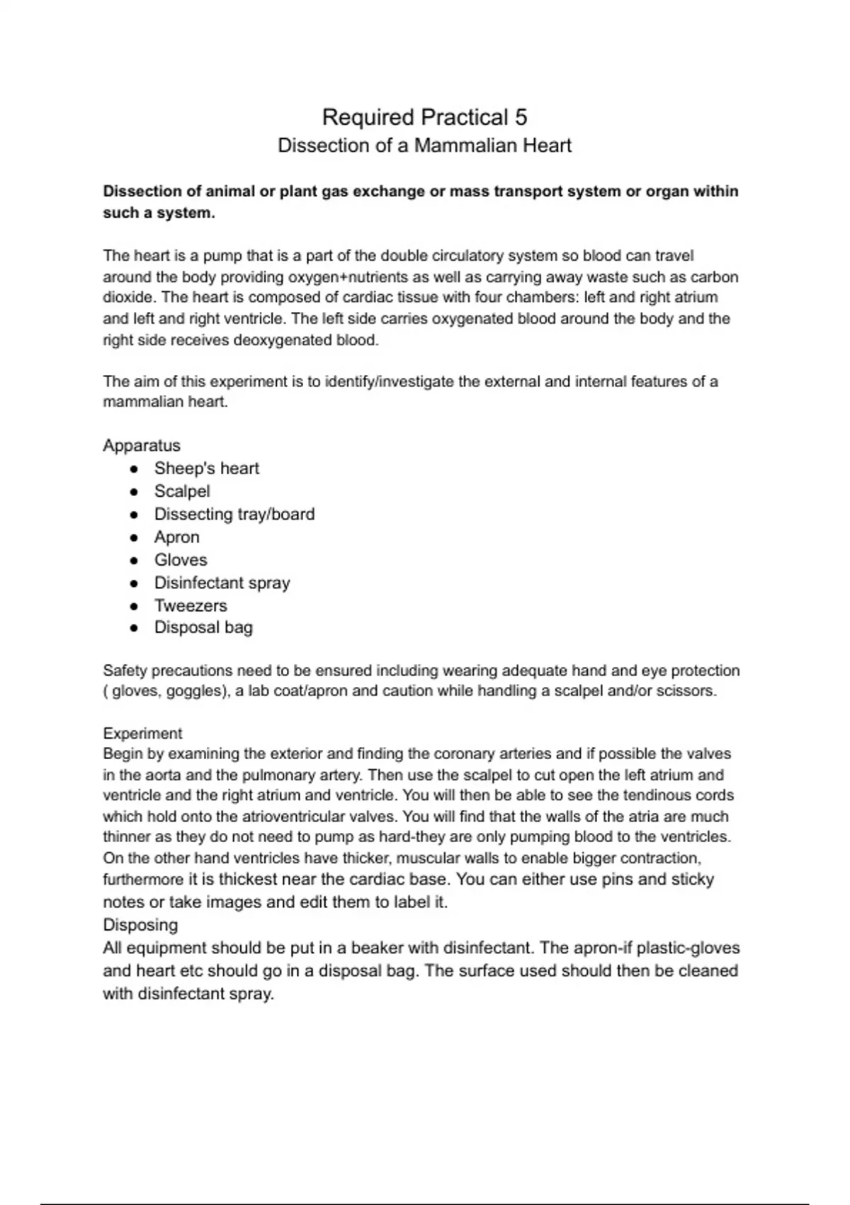 AQA A-Level Biology required practical 5: Dissection of animal or plant ...